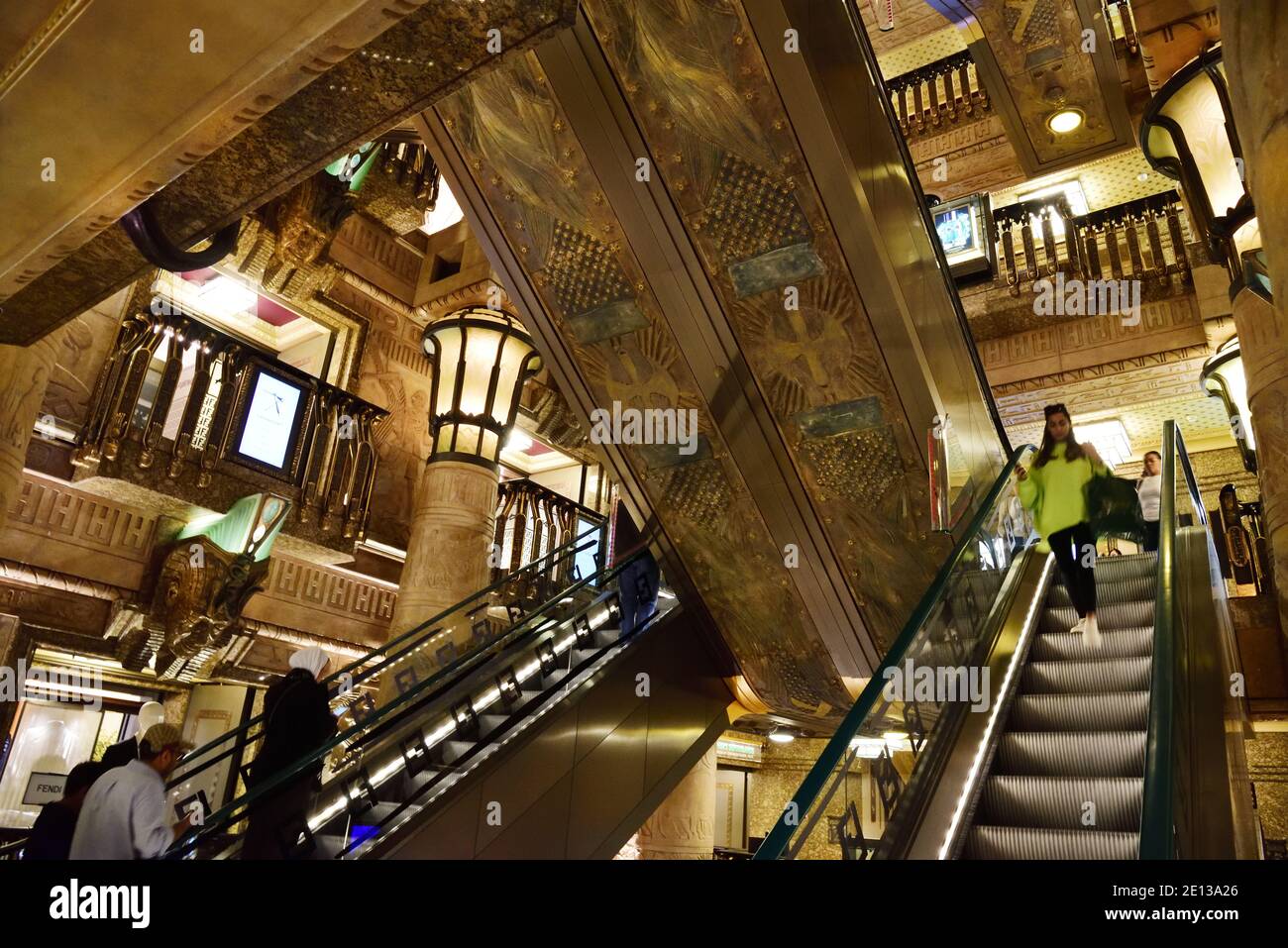 London, UK. 08th Sep, 2019. Staircases at the famous Harrods department ...