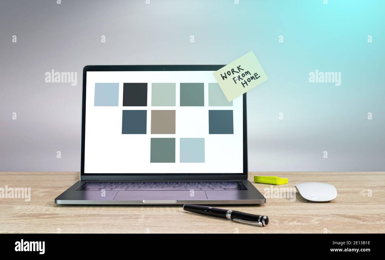 Work From Home on sticky note on computer laptop Stock Photo - Alamy