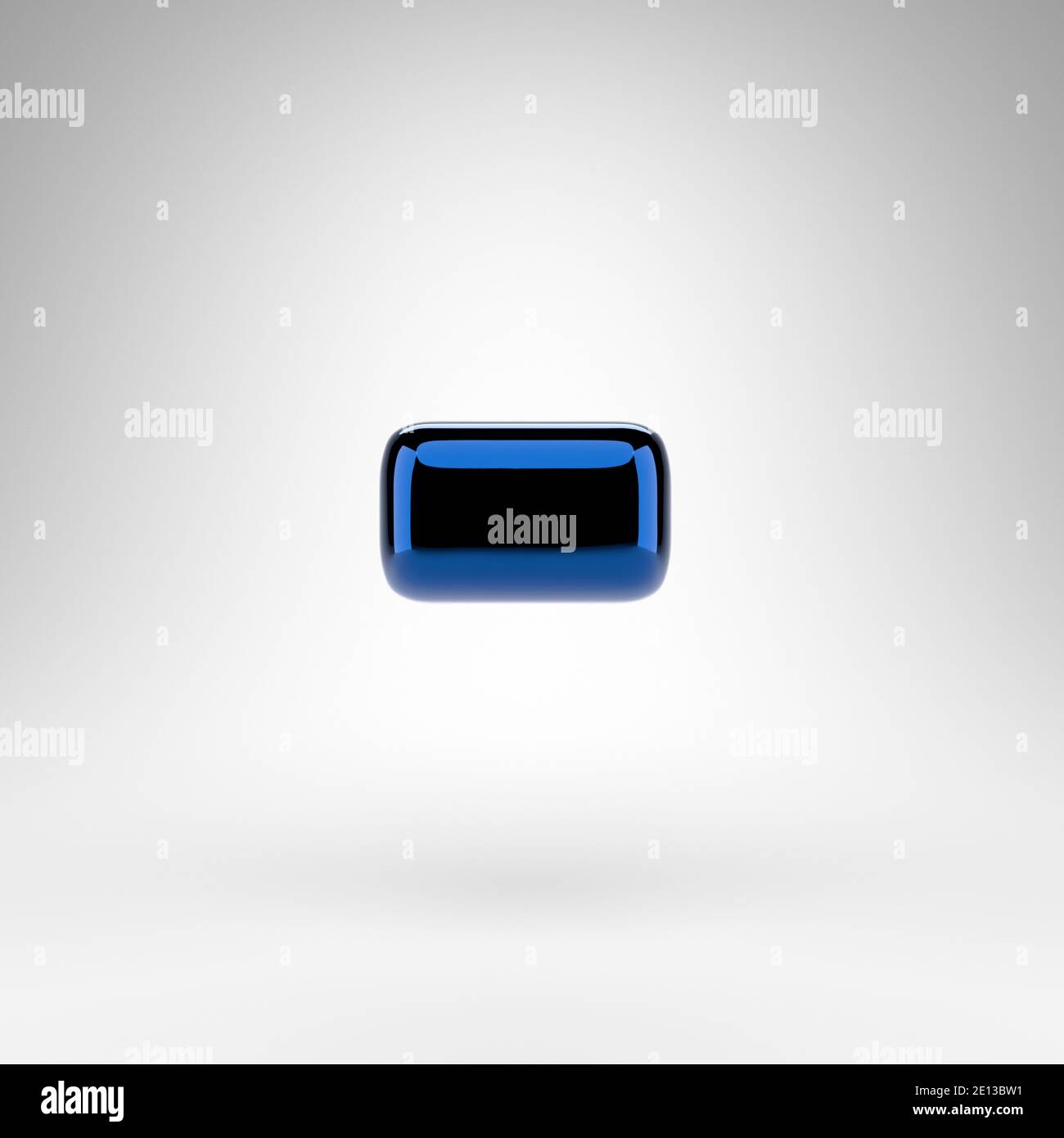 Minus symbol on white background. Blue chrome 3D rendered sign with ...