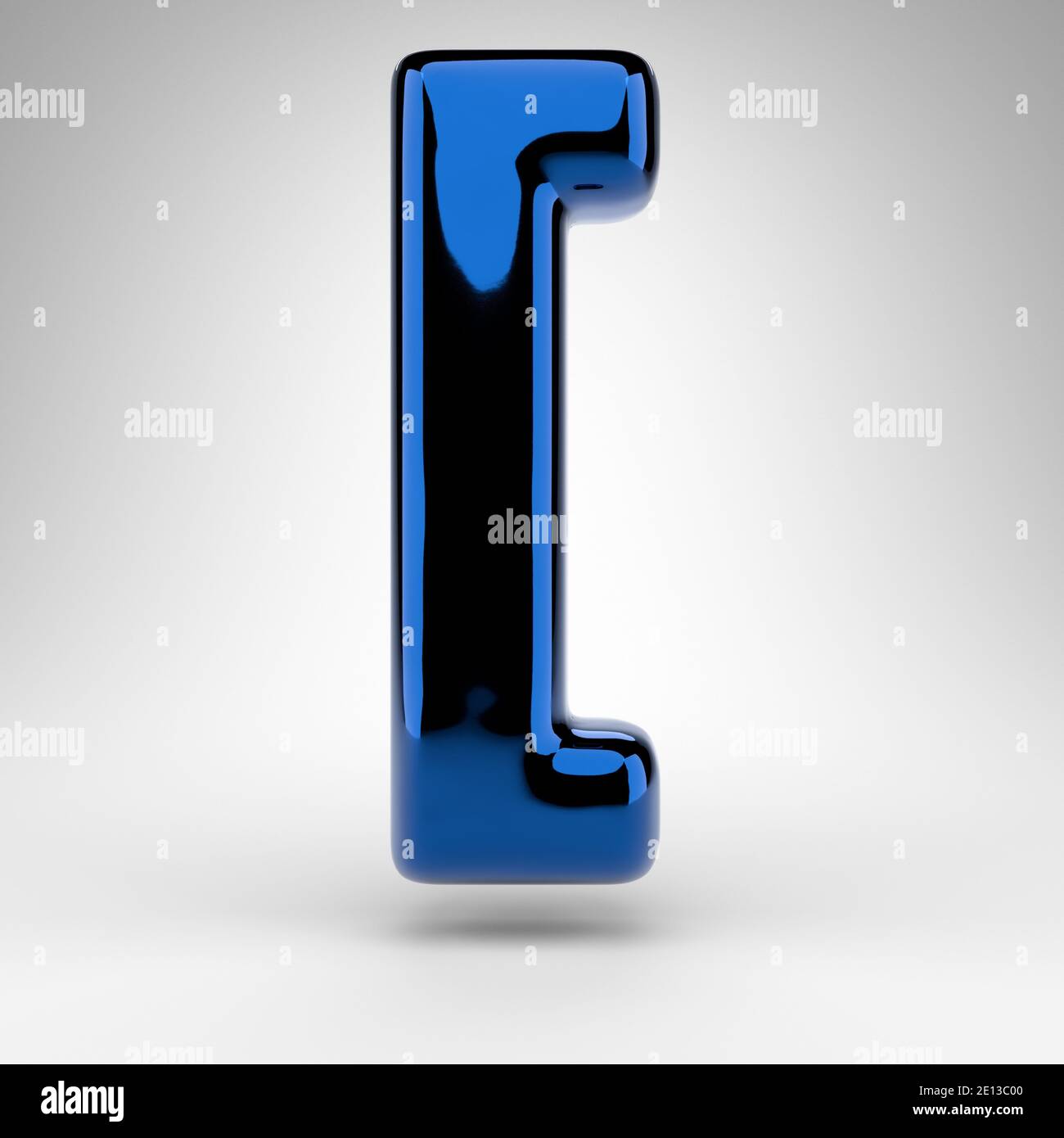 Left square bracket symbol on white background. Blue chrome 3D rendered ...