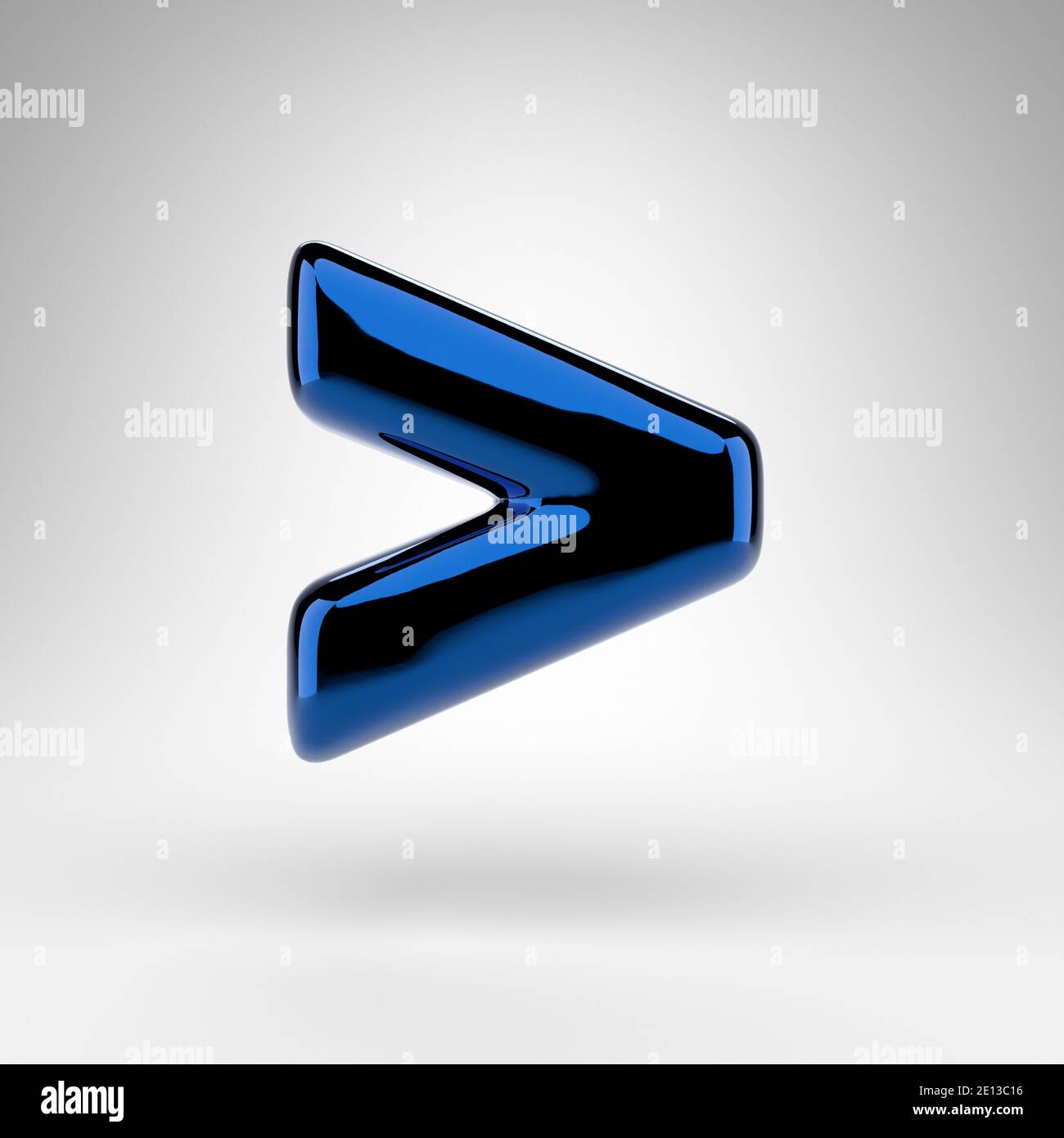 More than symbol on white background. Blue chrome 3D rendered sign with ...