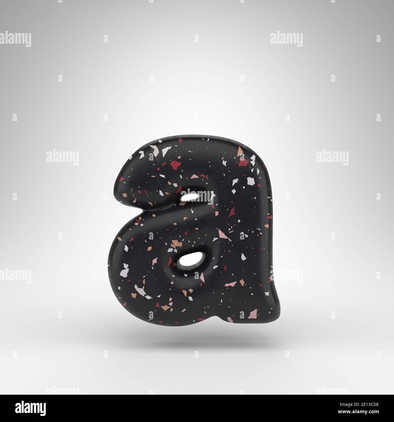 Letter A lowercase on white background. 3D rendered font with black ...