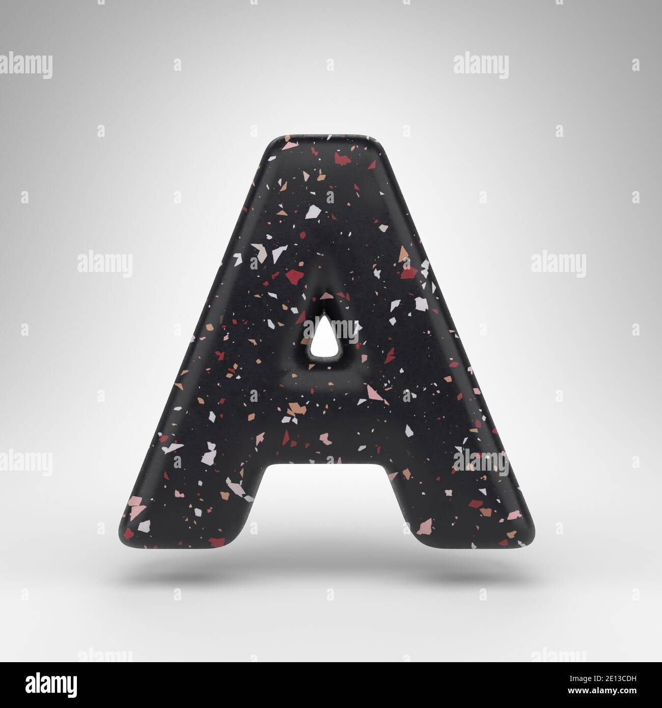 Letter A uppercase on white background. 3D rendered font with black ...