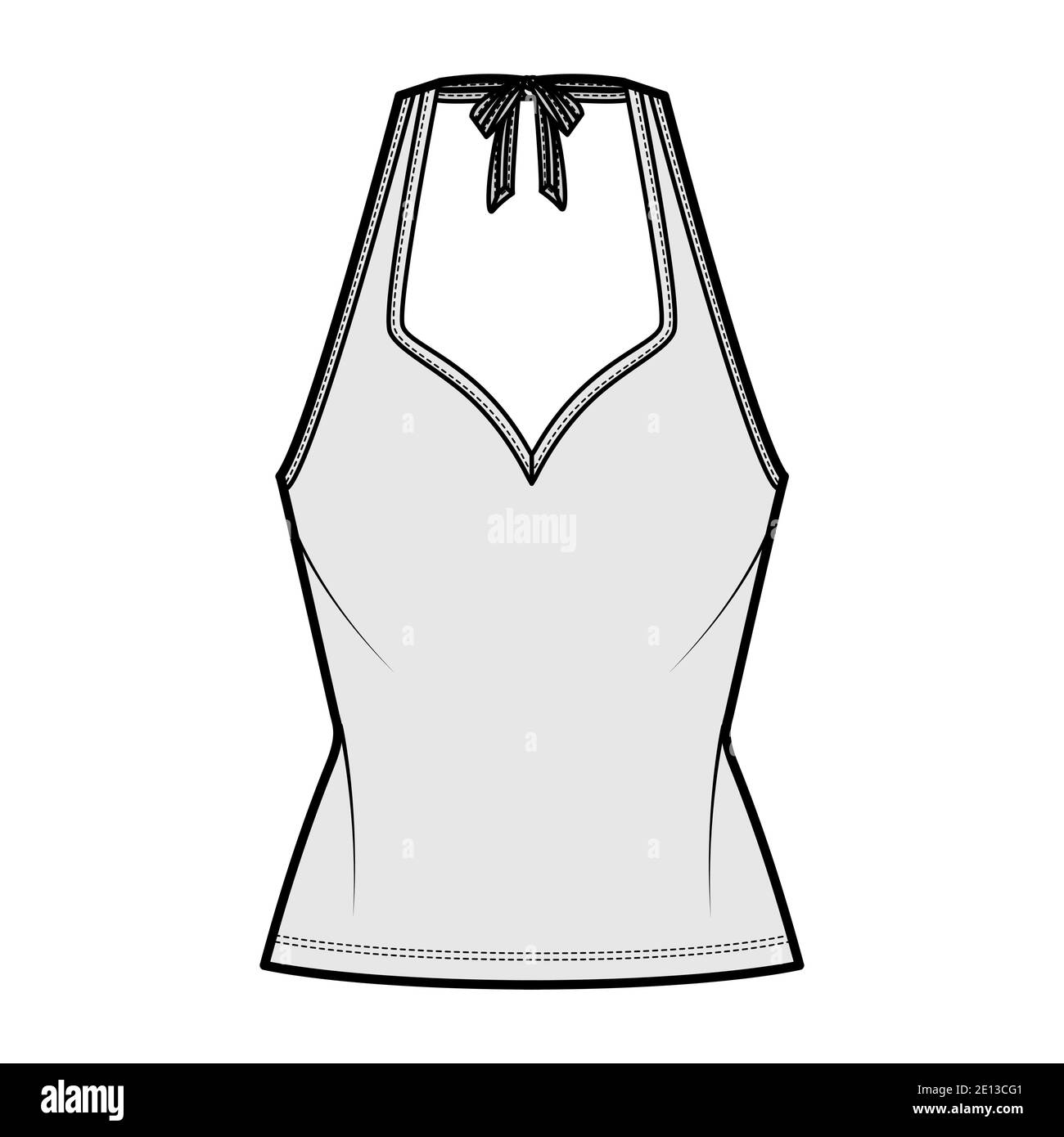 Black halter top Stock Vector Images - Alamy