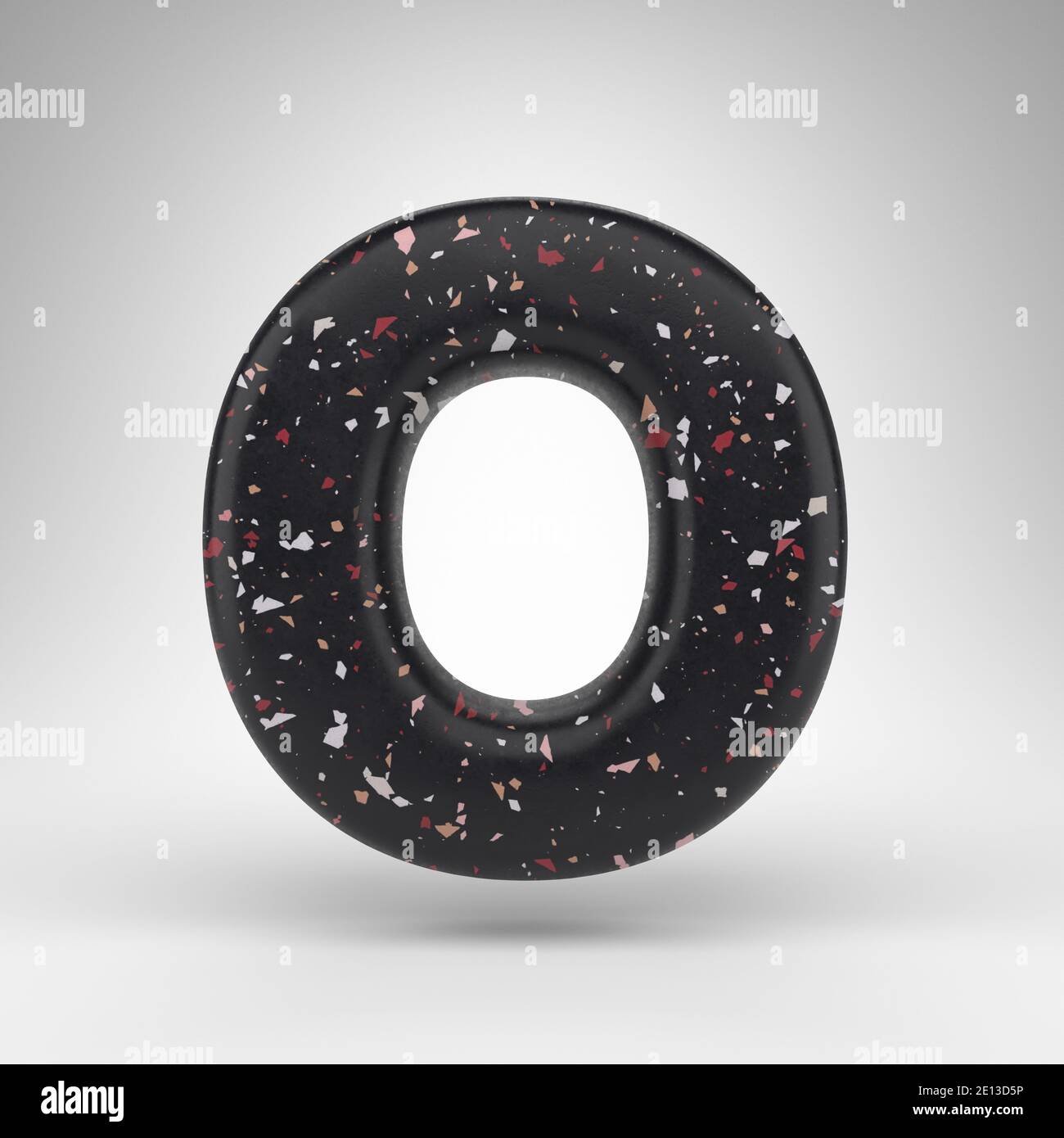 Letter O uppercase on white background. 3D rendered font with black ...