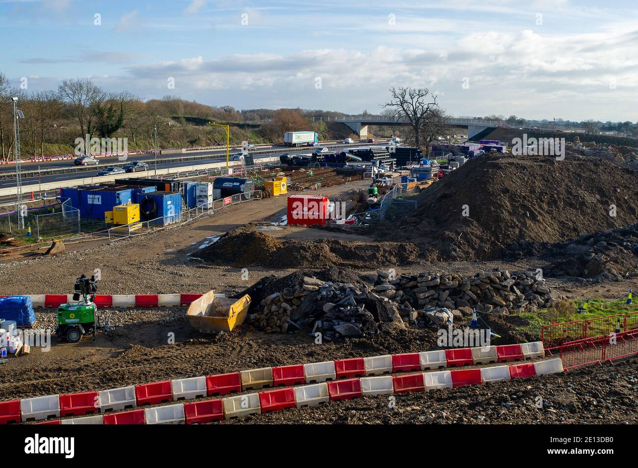 Slough, Berkshire, UK. 3rd January, 2021. The old Datchet Road bridge ...