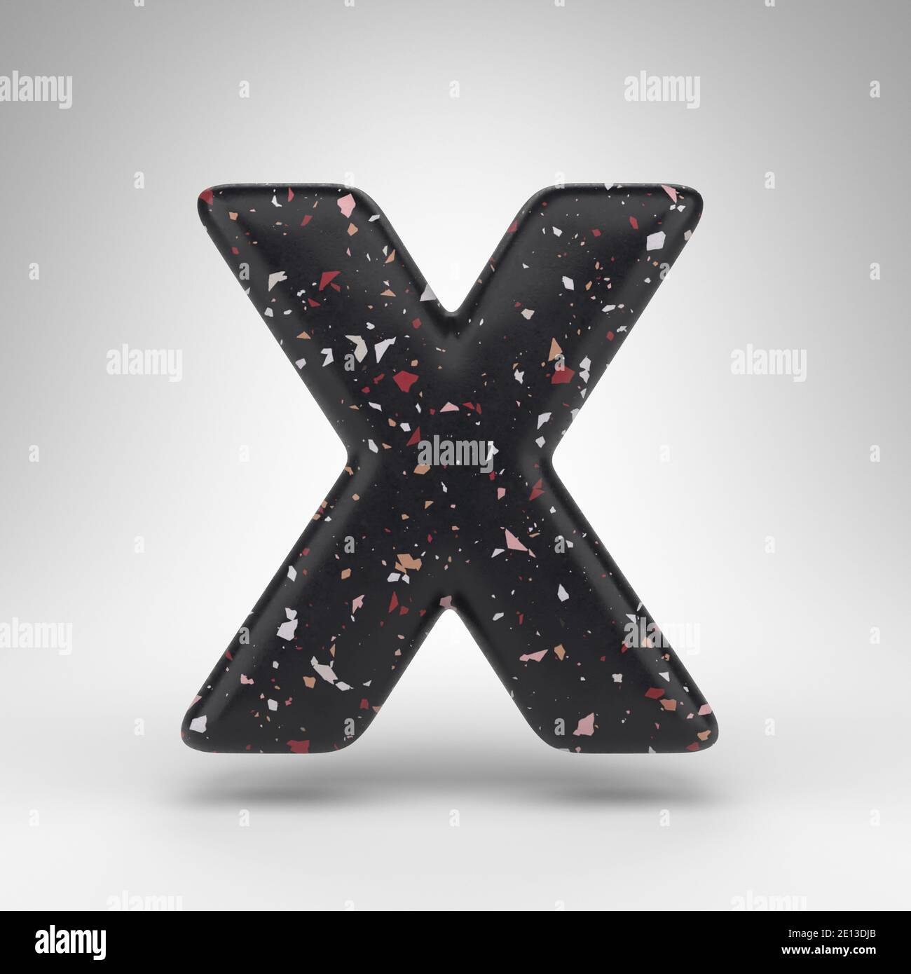 Letter X uppercase on white background. 3D rendered font with black ...