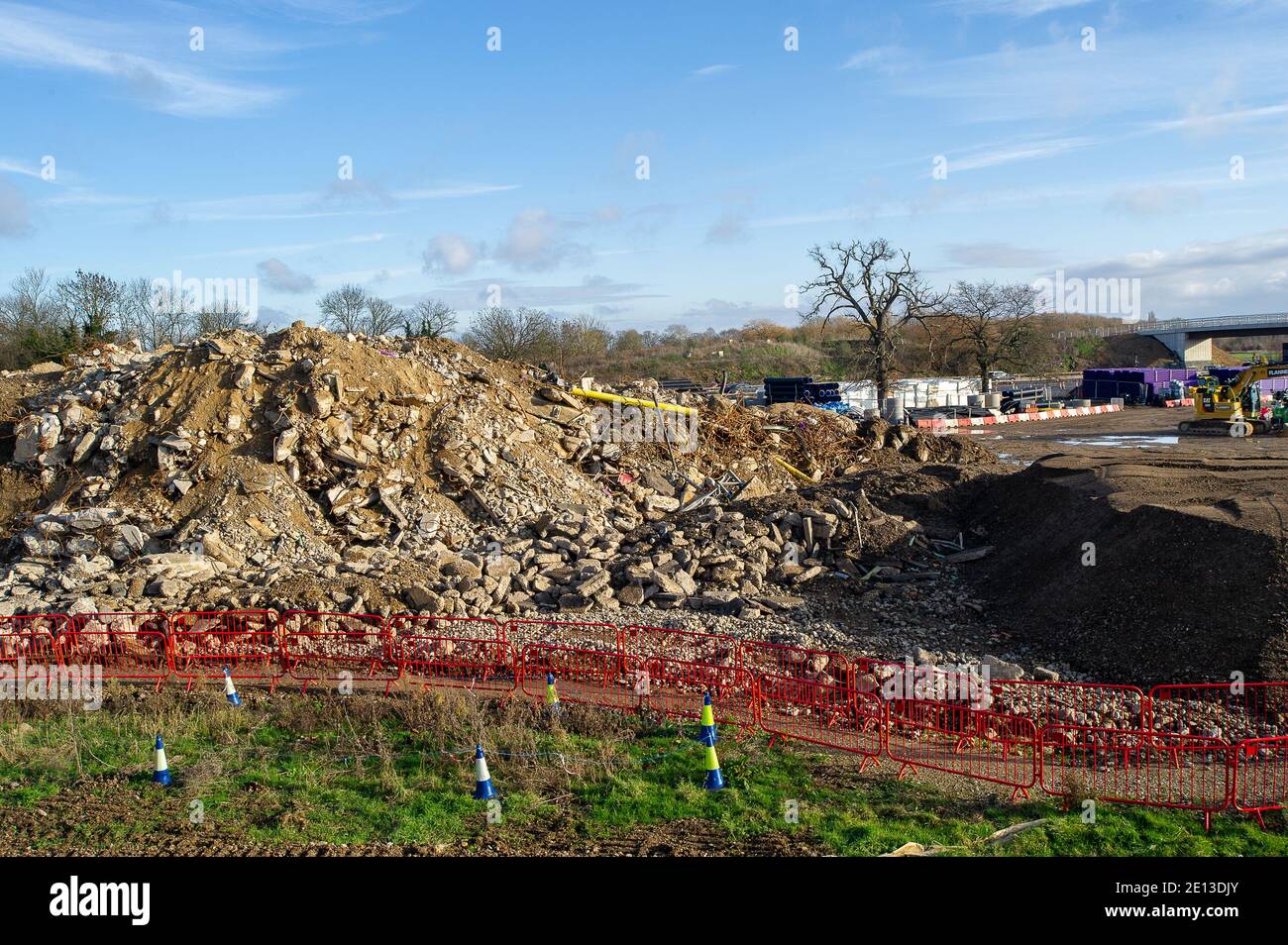 Slough, Berkshire, UK. 3rd January, 2021. The old Datchet Road bridge ...