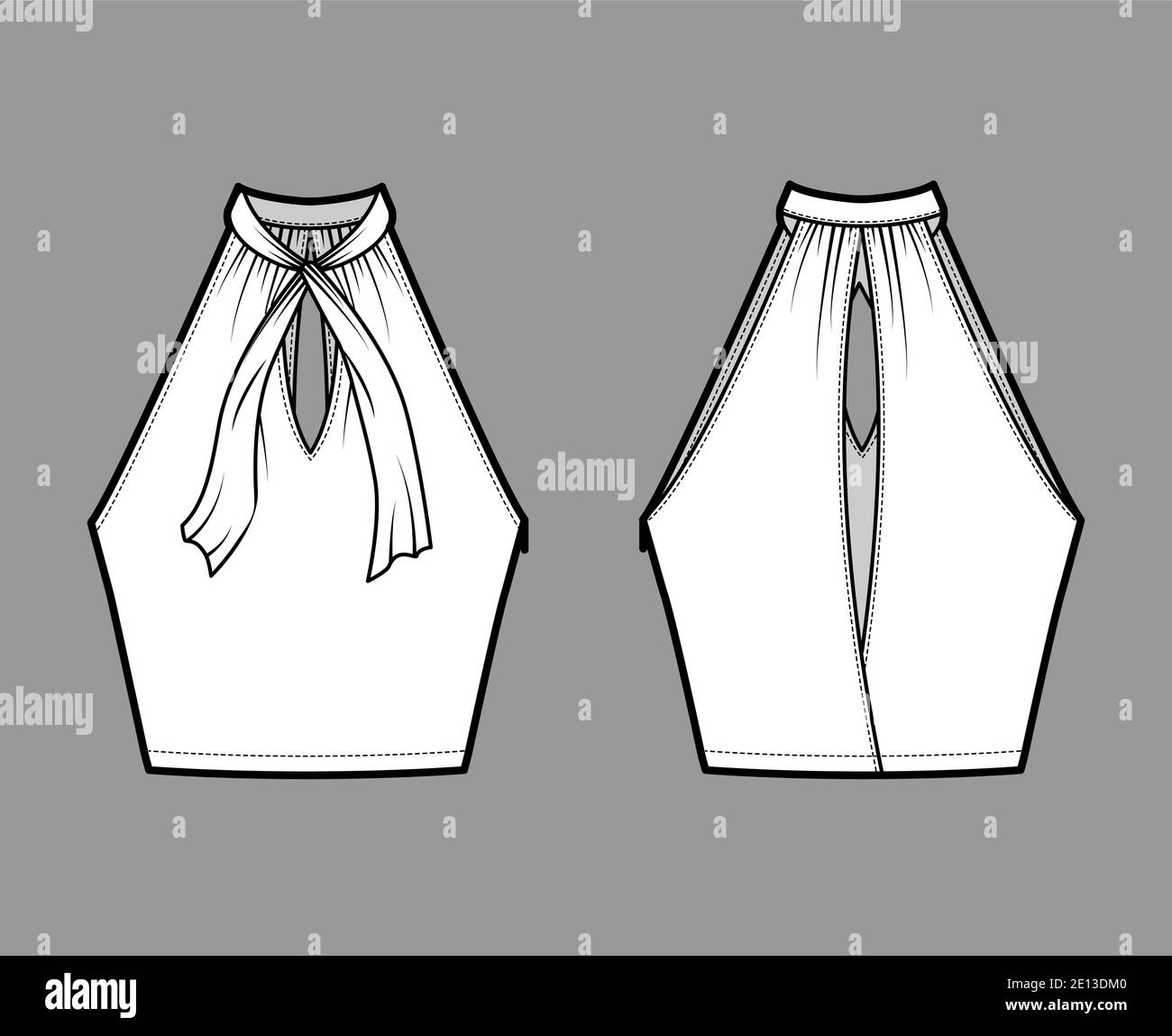 Black bow halter neck top Stock Vector Images - Alamy