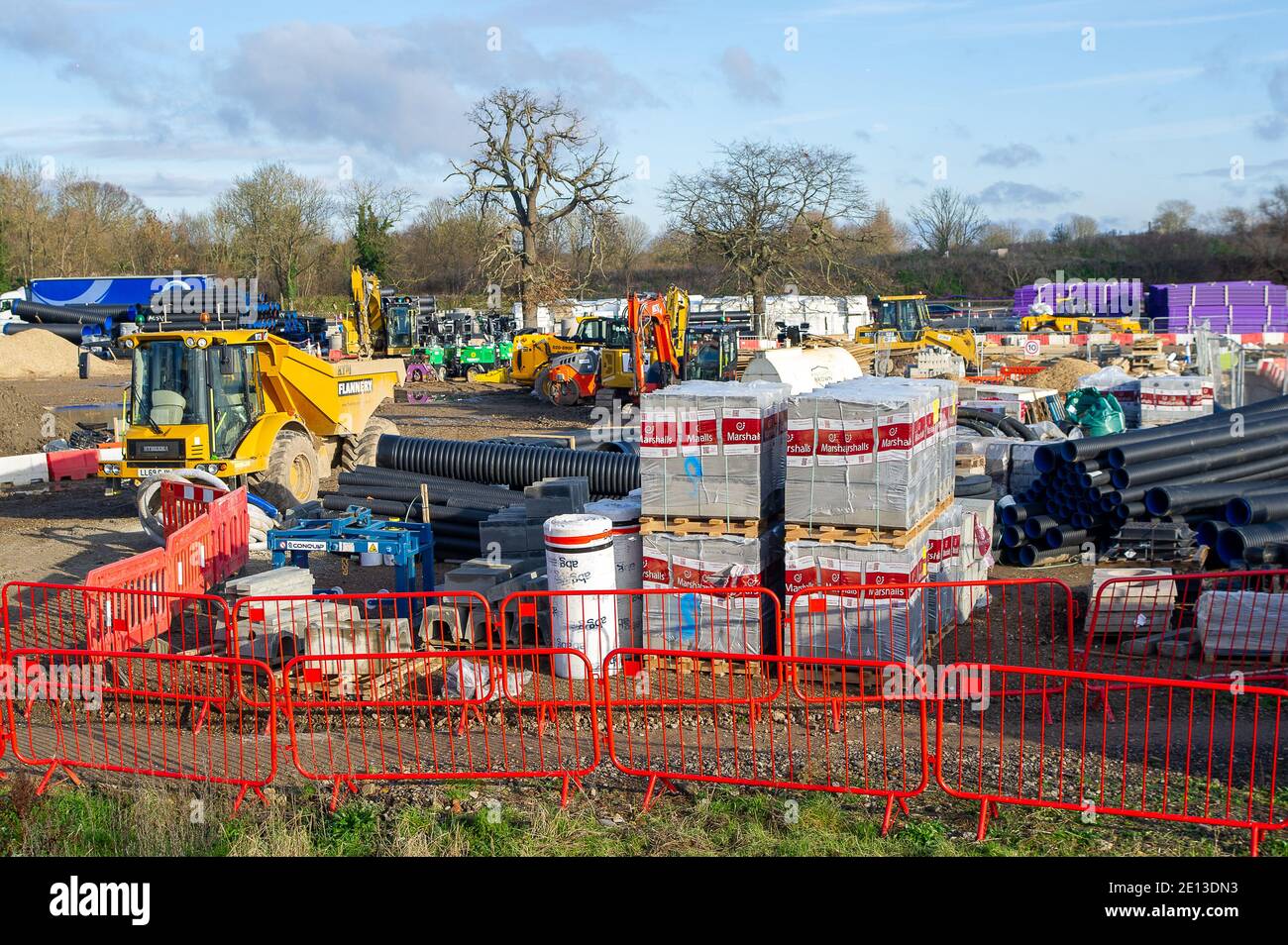 Slough, Berkshire, UK. 3rd January, 2021. The old Datchet Road bridge ...