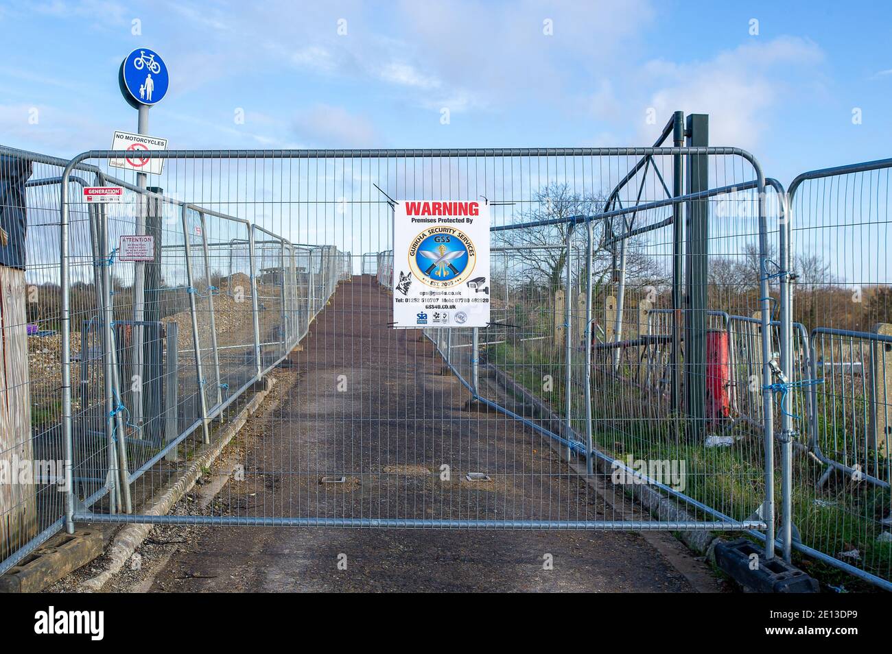 Slough, Berkshire, UK. 3rd January, 2021. The old Datchet Road bridge ...