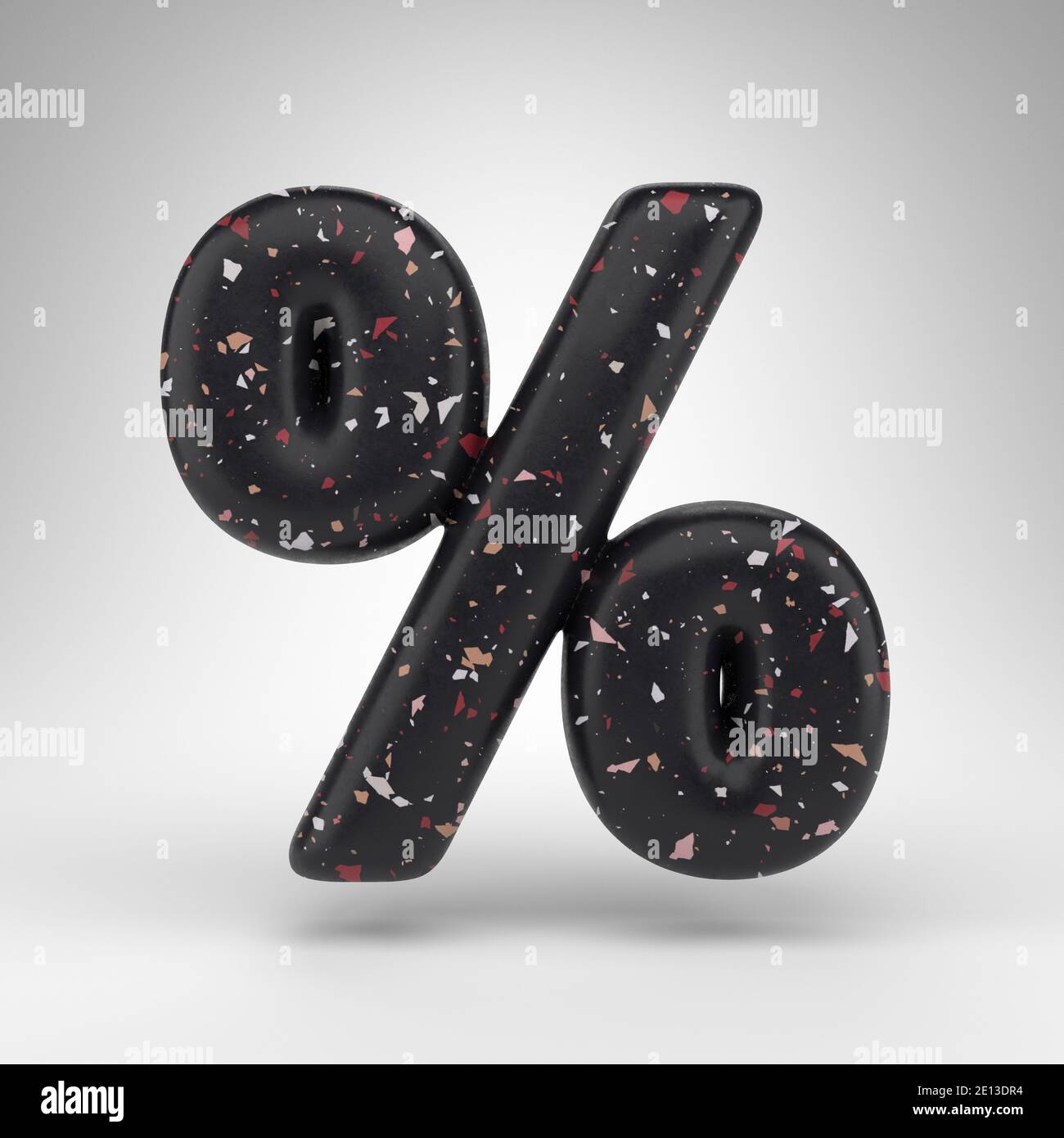Percent symbol on white background. 3D rendered sign with black ...