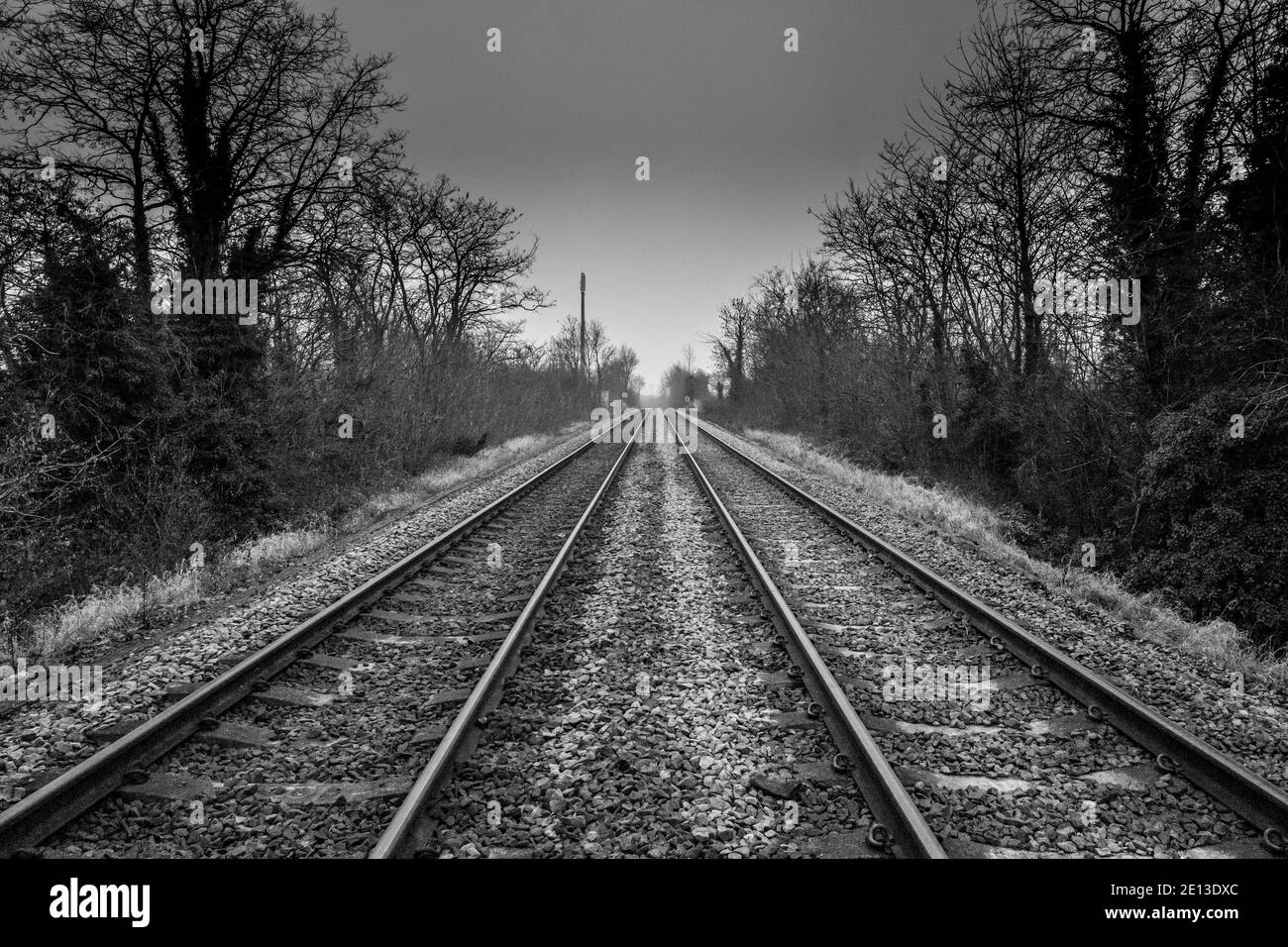 Rail track railway line Black and White Stock Photos & Images - Alamy