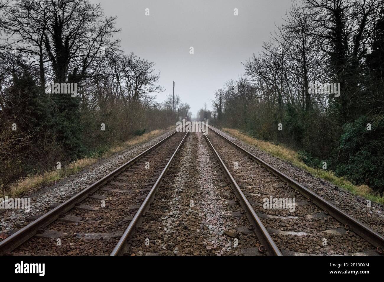 Double track railway line hi-res stock photography and images - Alamy
