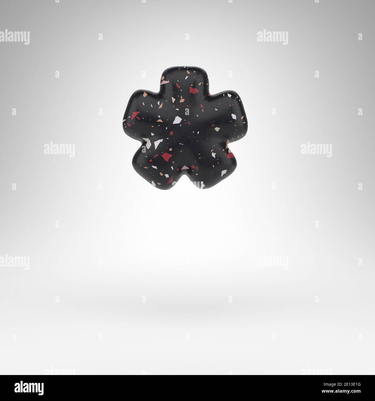 Asterisk symbol on white background. 3D rendered sign with black ...