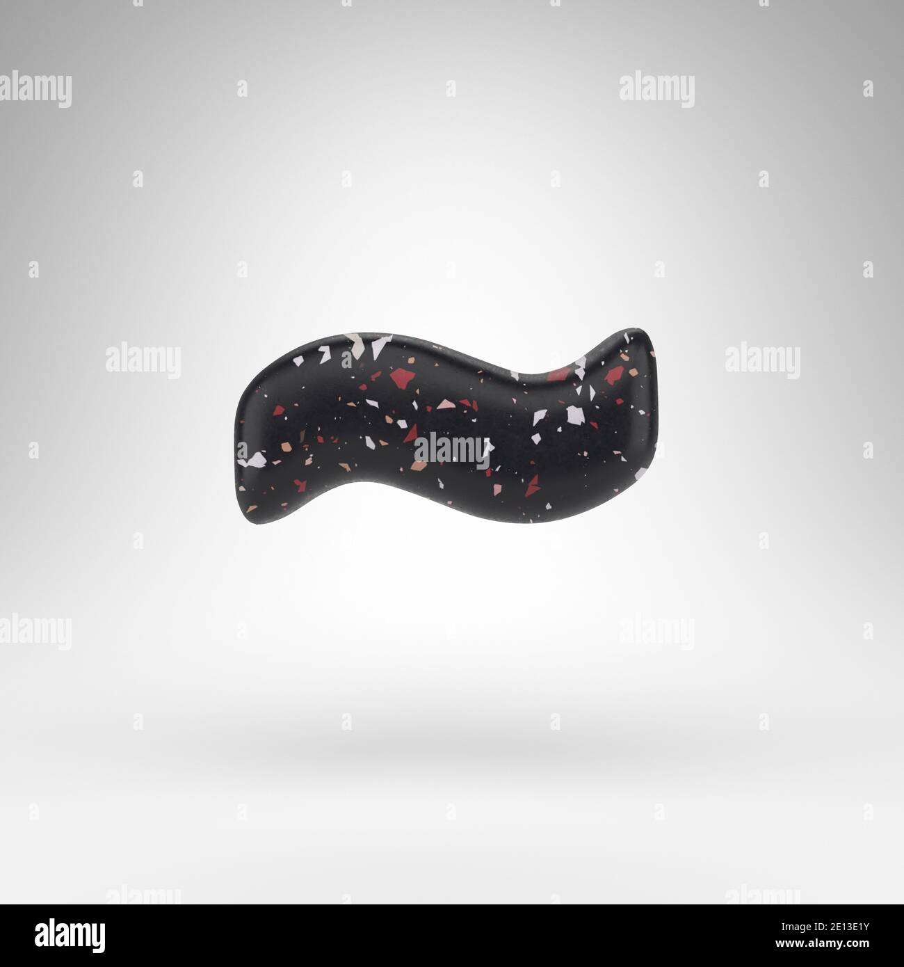 Tilda symbol on white background. 3D rendered sign with black terrazzo ...