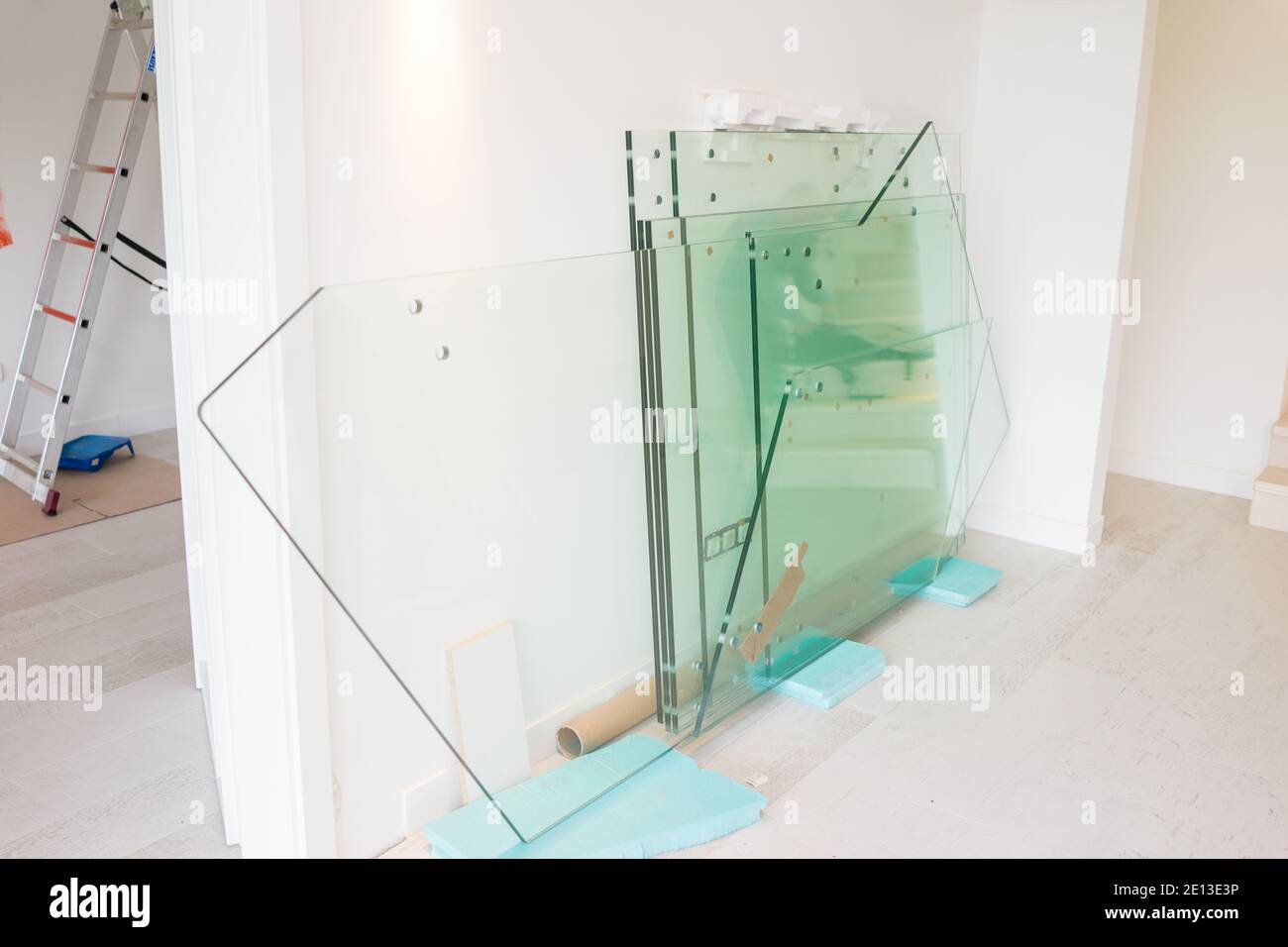 Glass pieces ready for construction Stock Photo - Alamy