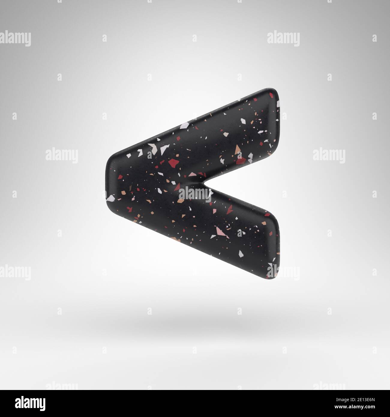 Less than symbol on white background. 3D rendered sign with black ...