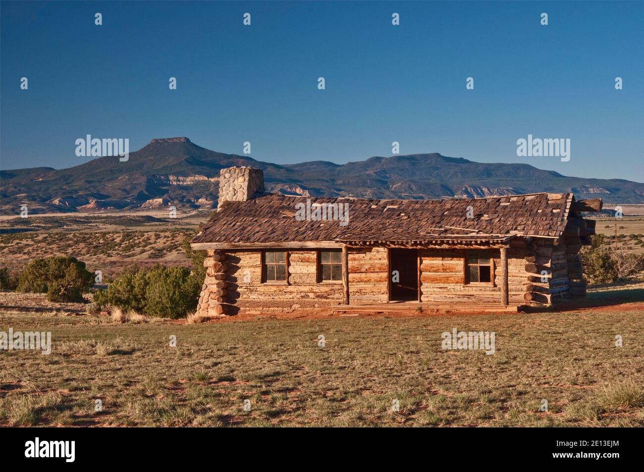 Log cabin at City Slickers movie set at Ghost Ranch near Abiquiu, New ...