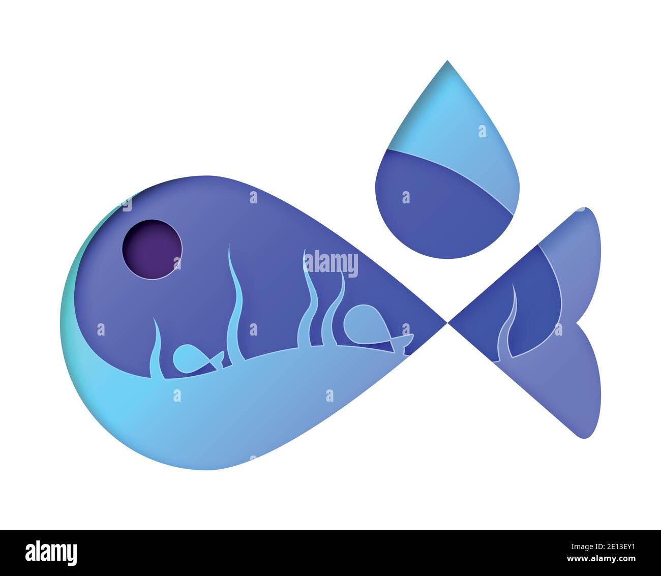 Vector fish in paper art style Stock Vector Image & Art - Alamy