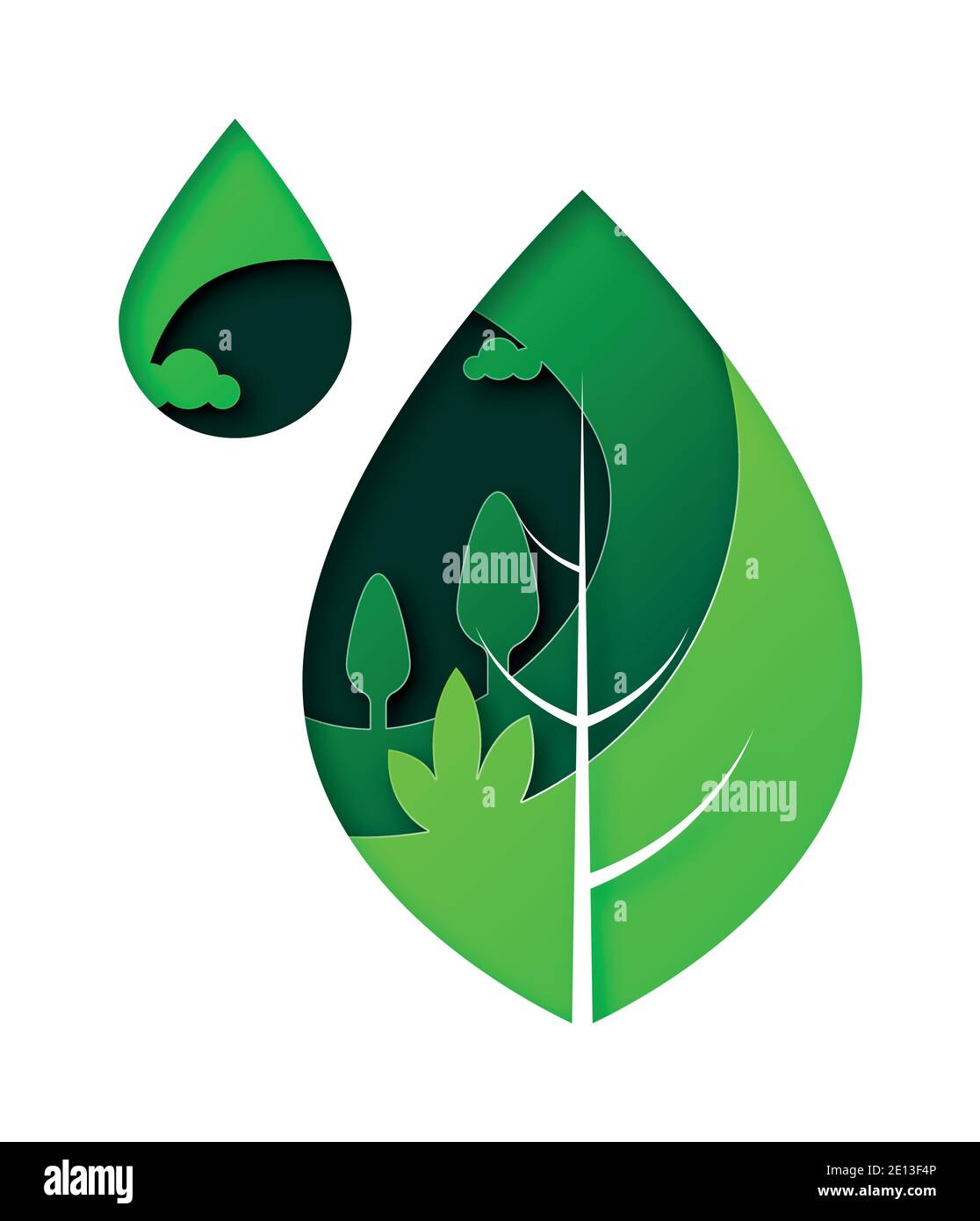 Paper cut water drop Stock Vector Images - Alamy