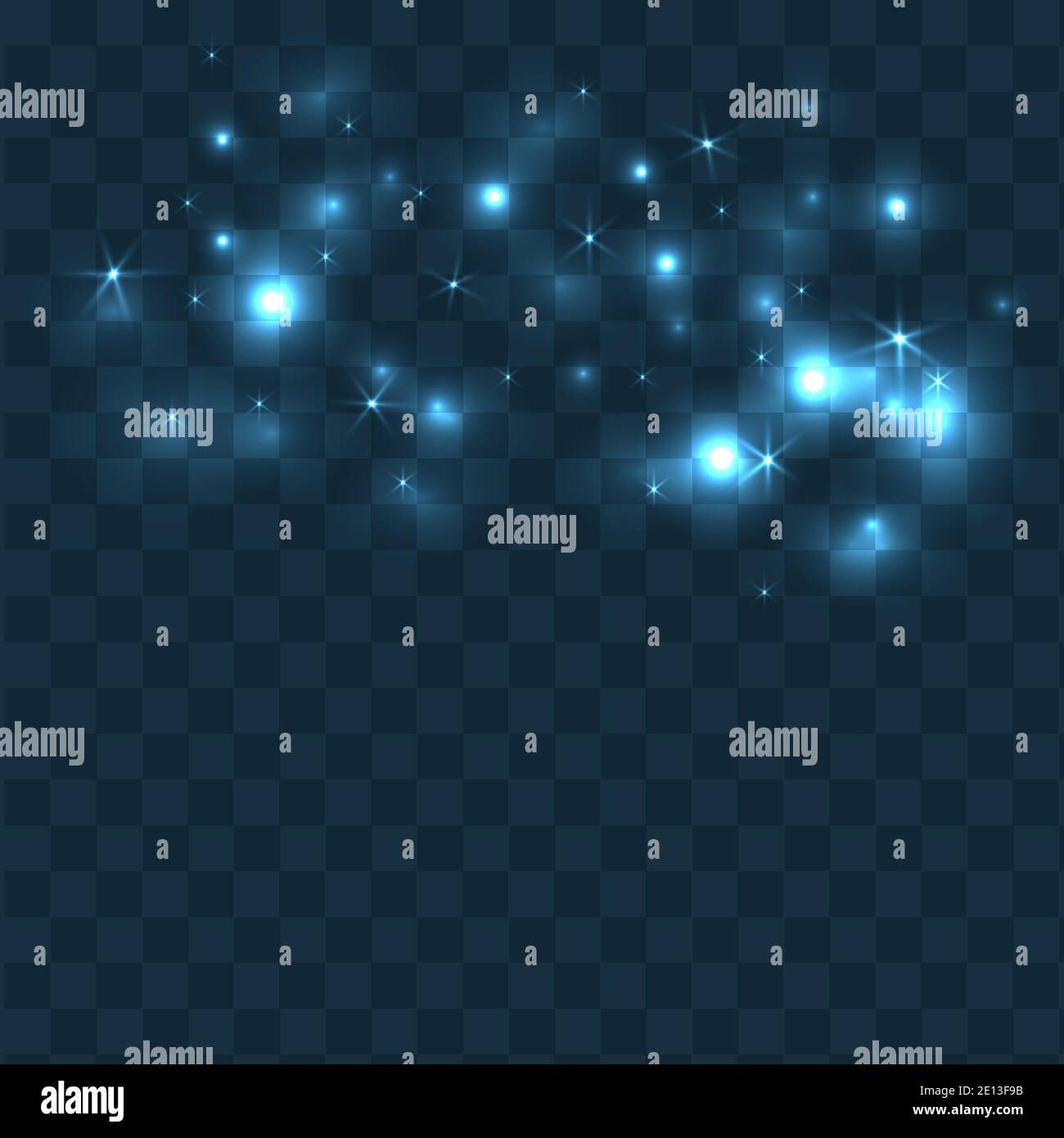 Glowing light on a transparent background. Shiny particles. Magic ...