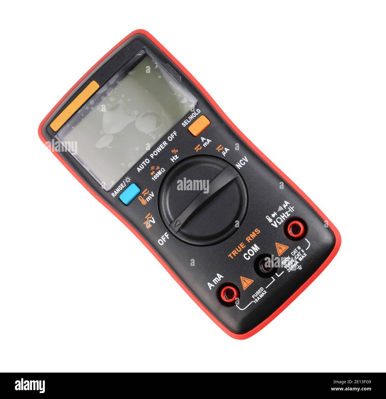 black digital multimeter isolated on white background at dry day Stock ...