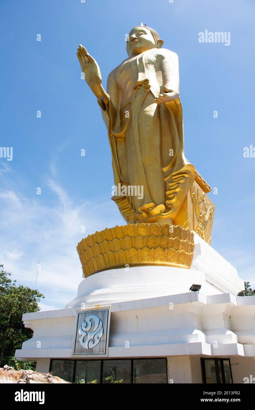 Pang Lila or Leela Attitude Buddha statue on mountain for Thai people ...