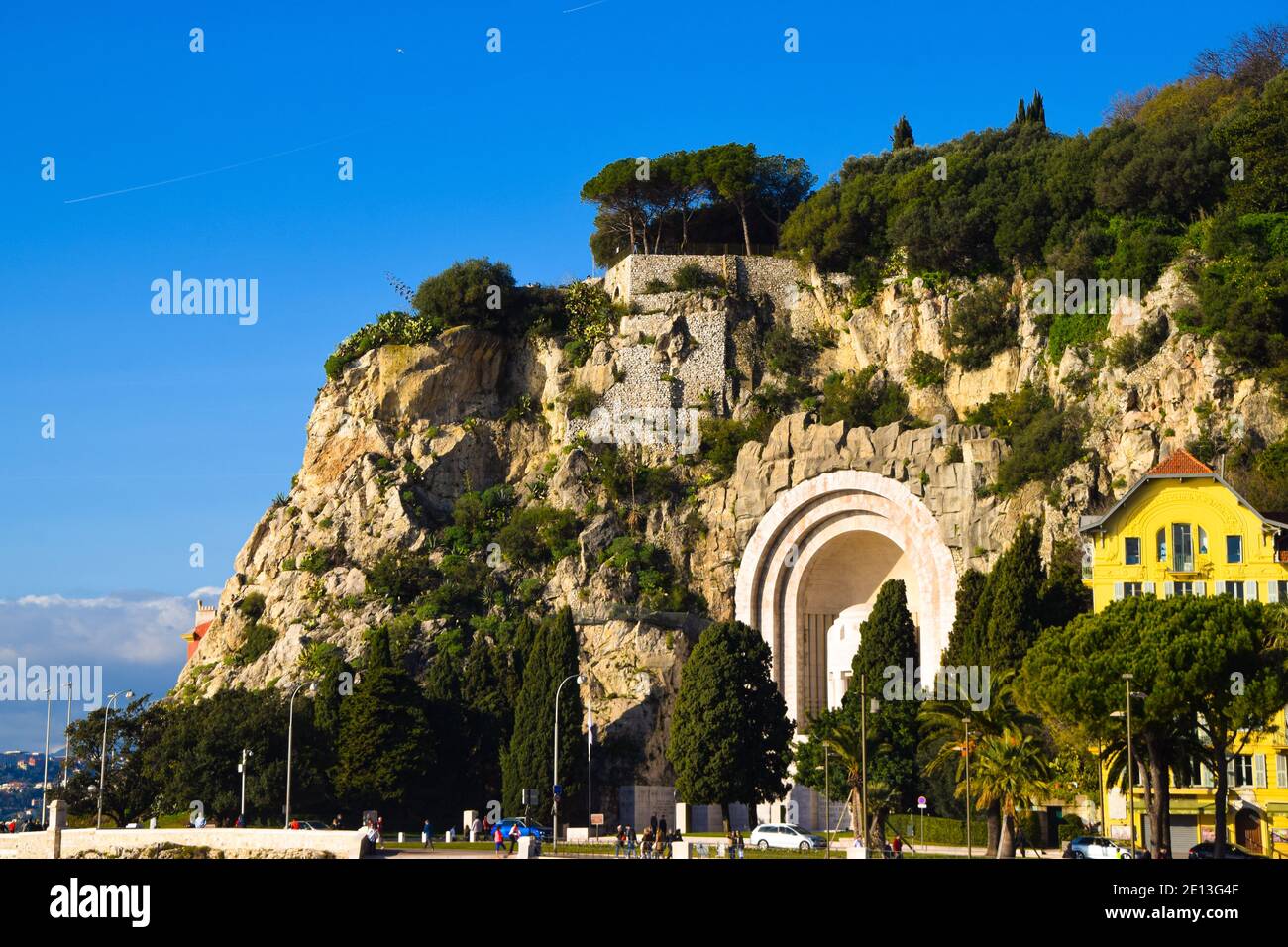 View of Castle Hill from Port of Nice, French Riviera Stock Photo - Alamy