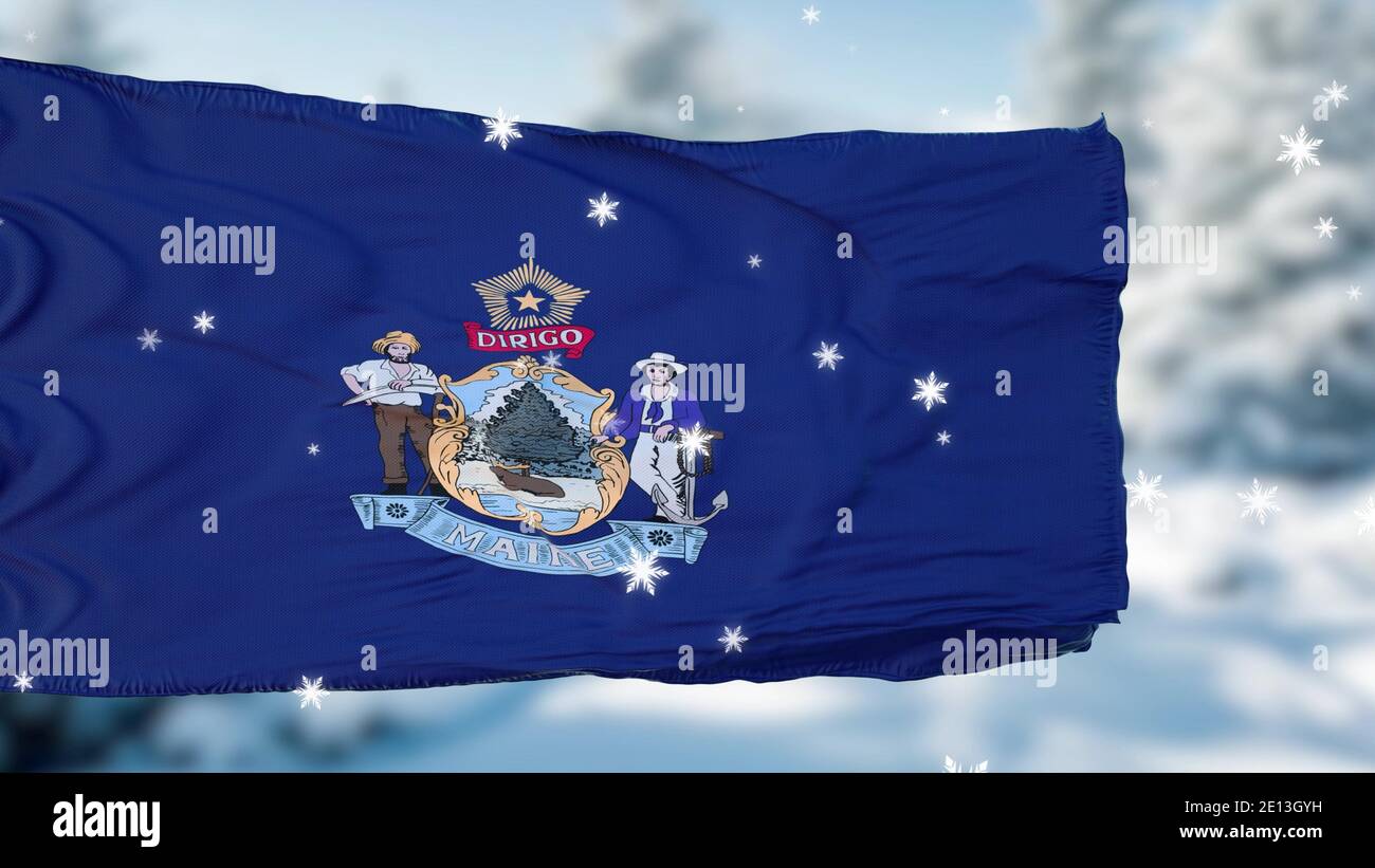 American flag falling snow in hi-res stock photography and images - Alamy