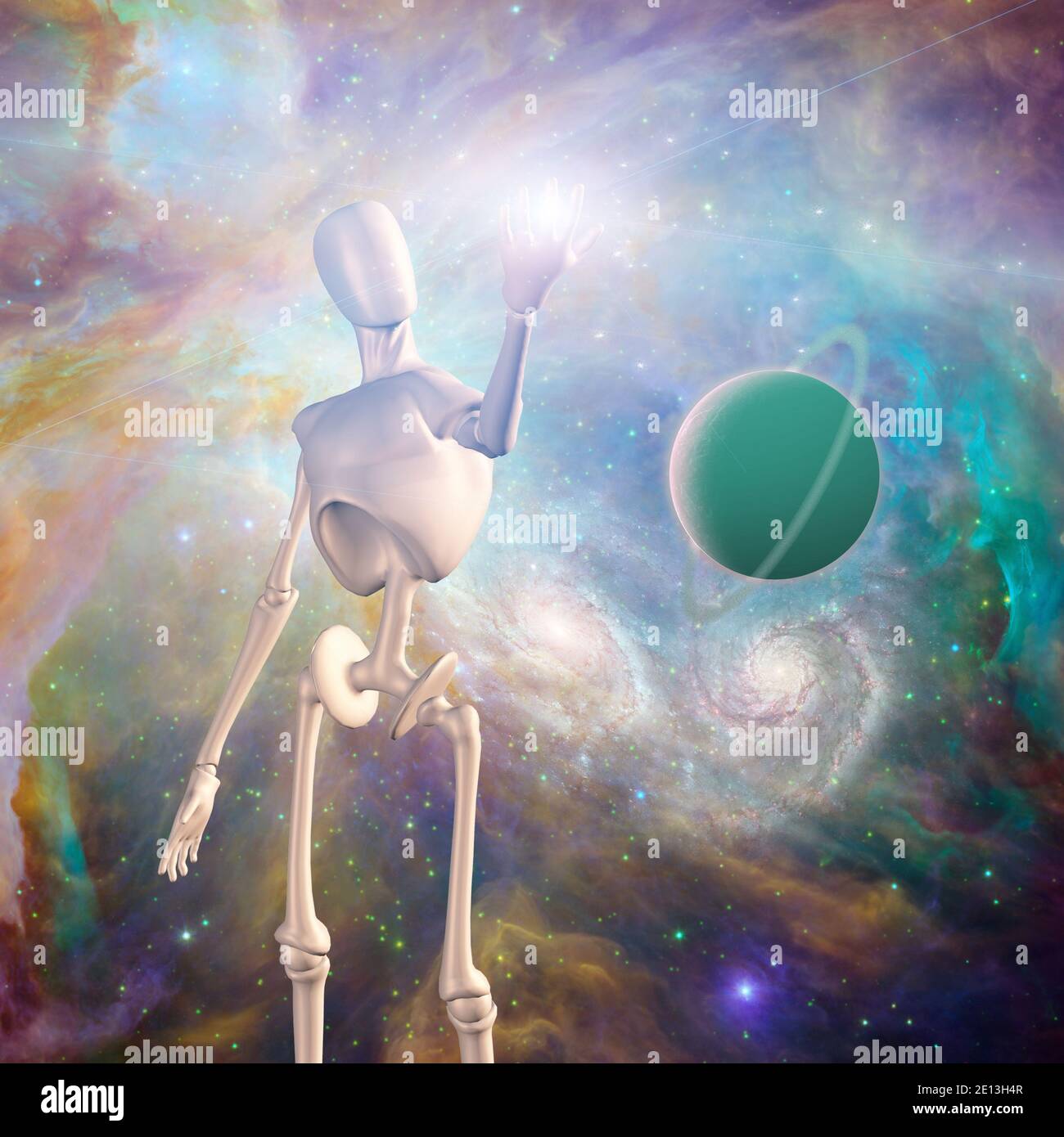 Robot and deep space. 3D rendering Stock Photo - Alamy