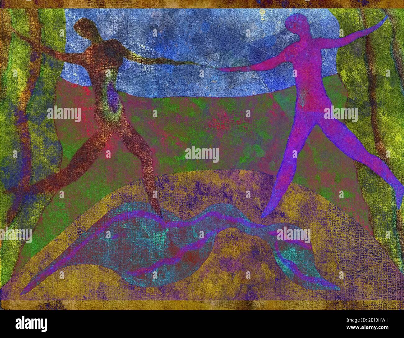 Abstract dancing figures painting hi-res stock photography and images ...