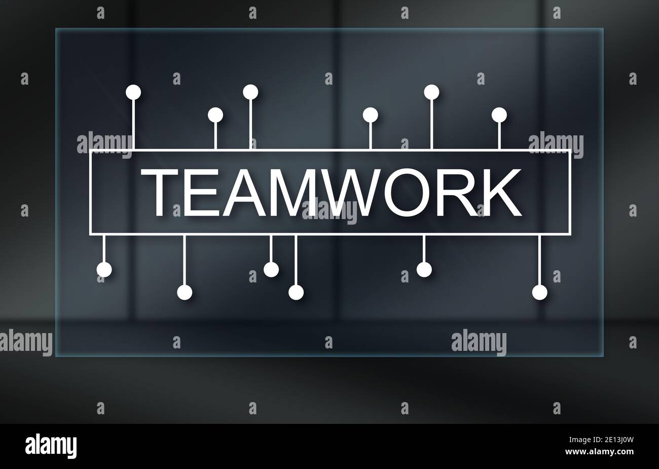 Teamwork concept on dark background Stock Photo - Alamy