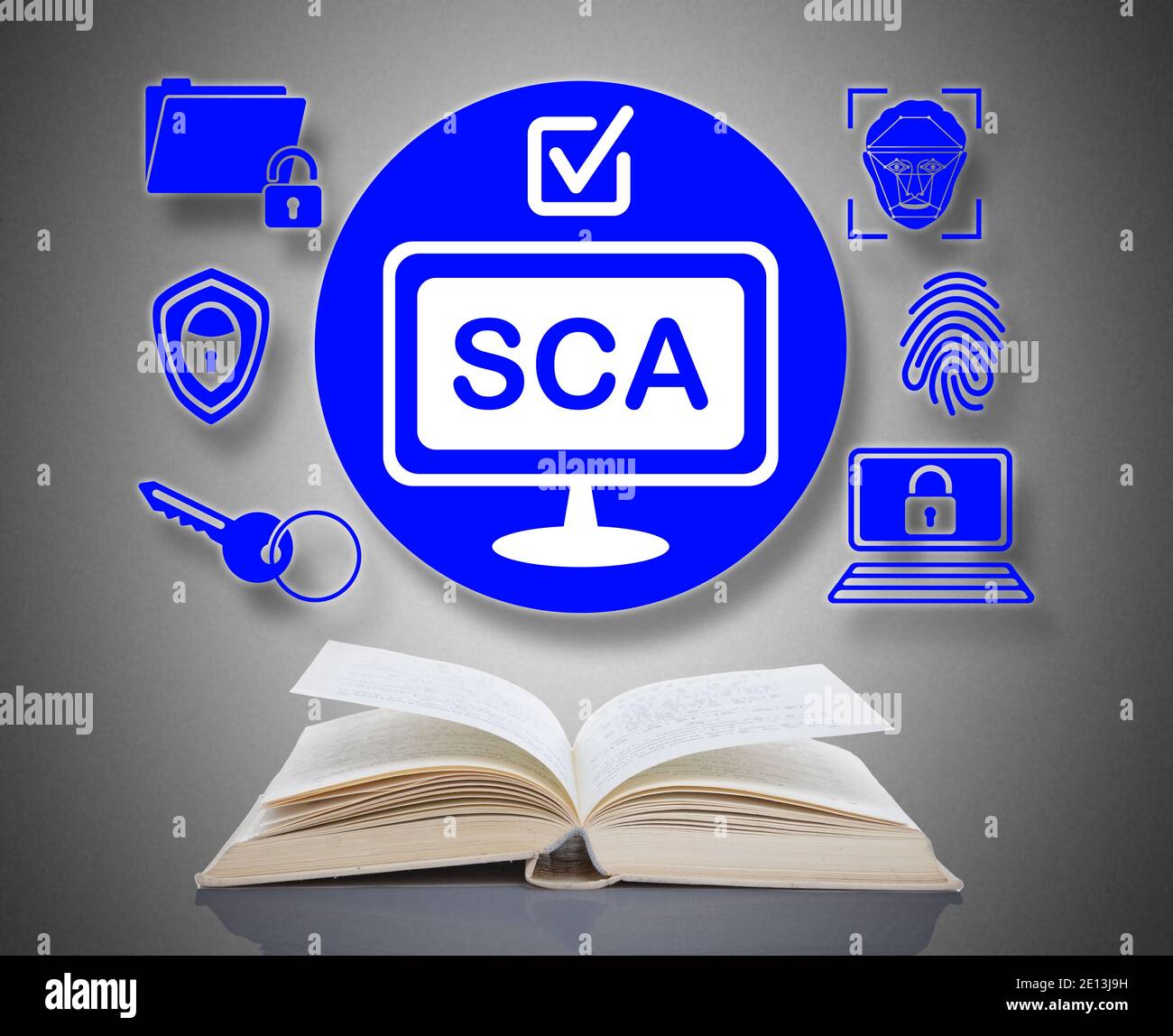 Sca concept above an open book Stock Photo - Alamy
