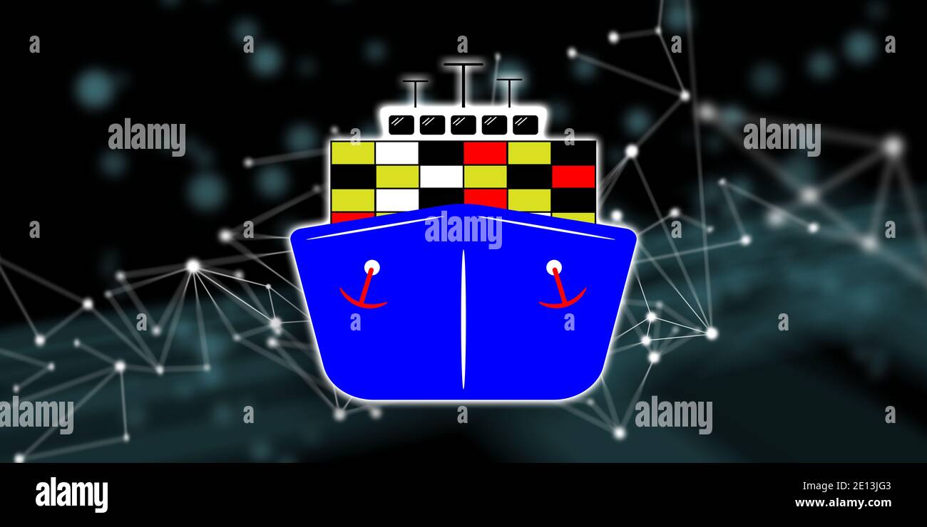 Illustration of a maritime transportation concept Stock Photo - Alamy