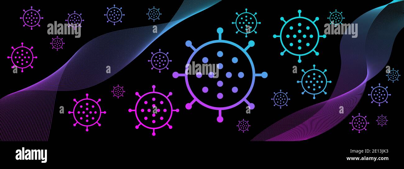 Illustration of virus on dark background; virology concept Stock Photo ...