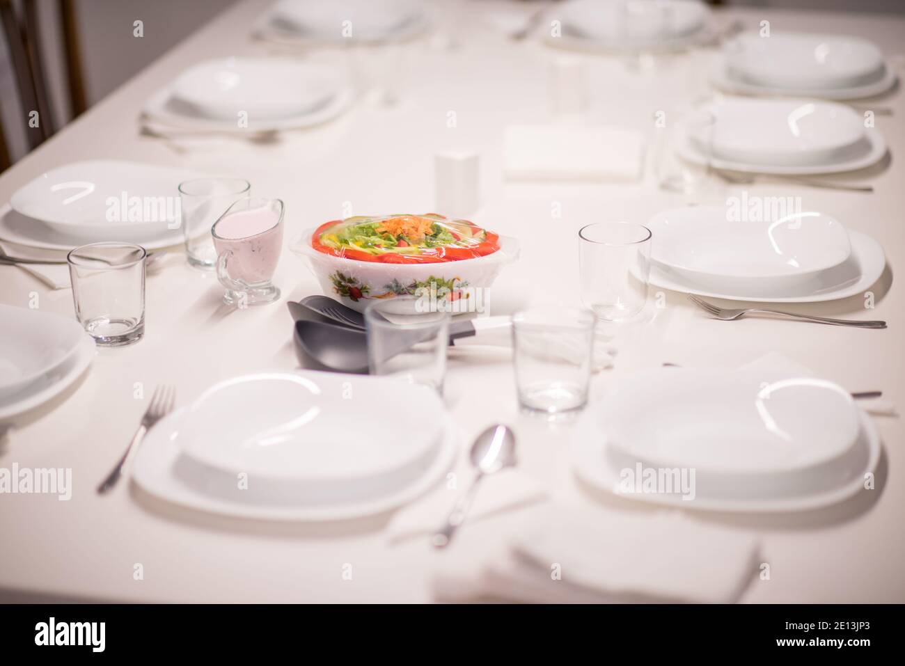 Table ready for lunch Stock Photo - Alamy