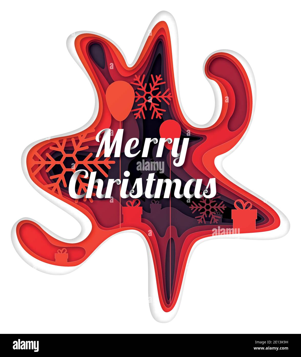 Dark red merry christmas Cut Out Stock Images & Pictures - Alamy