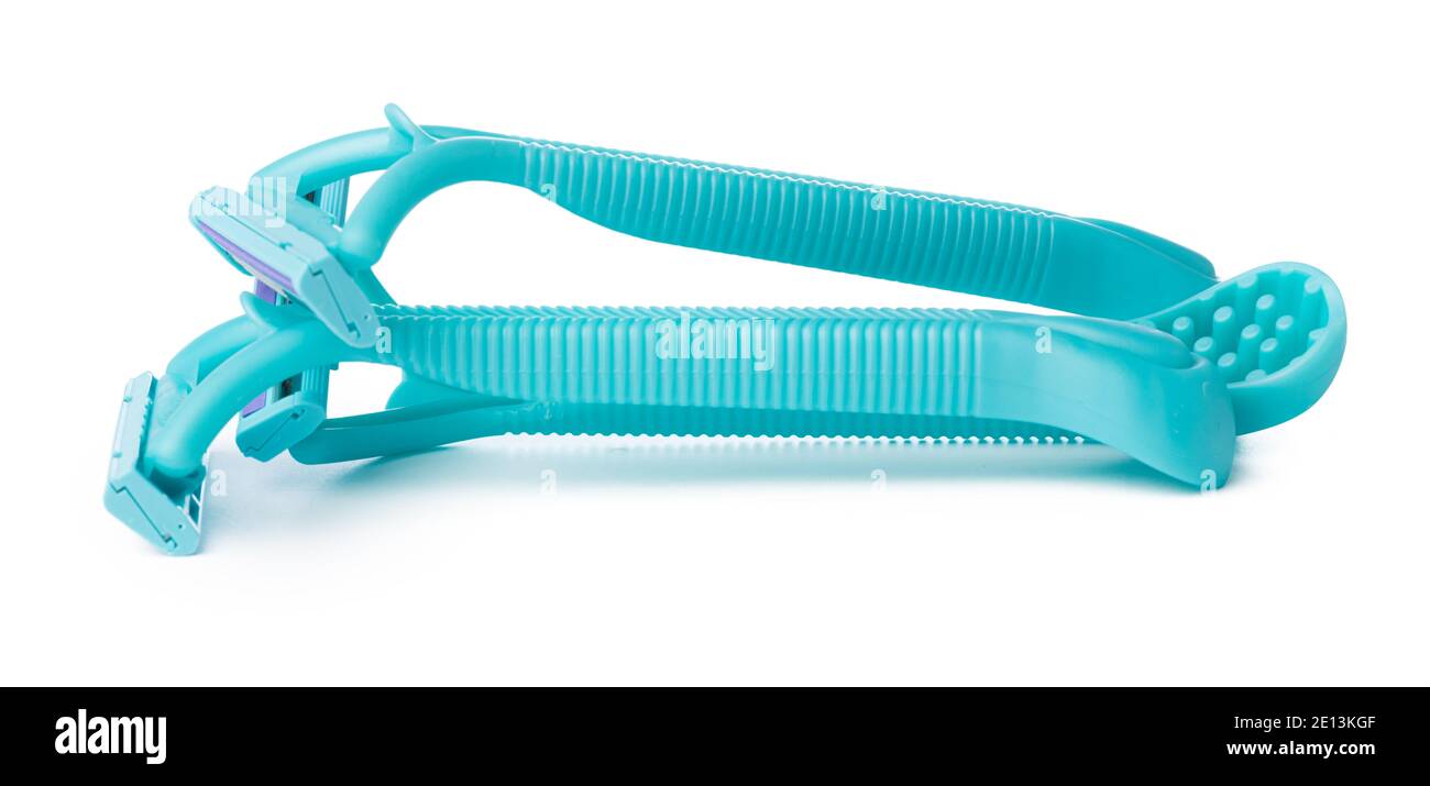 Disposable shaving razors isolated on white background Stock Photo - Alamy