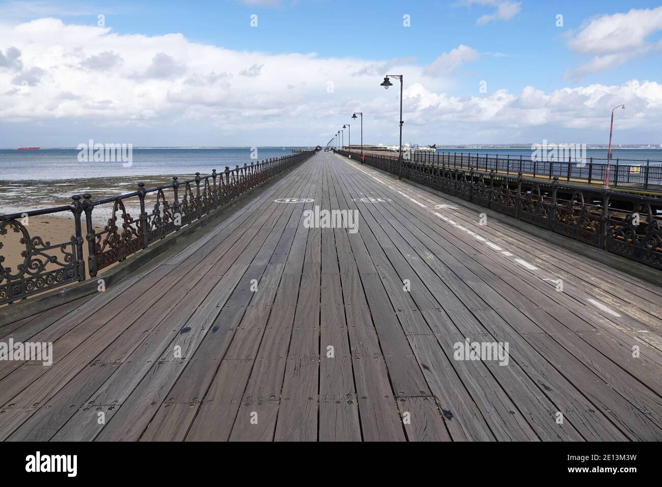 Ryde Pier on the Isle of Wight, England, UK. A traditional, Victorian ...