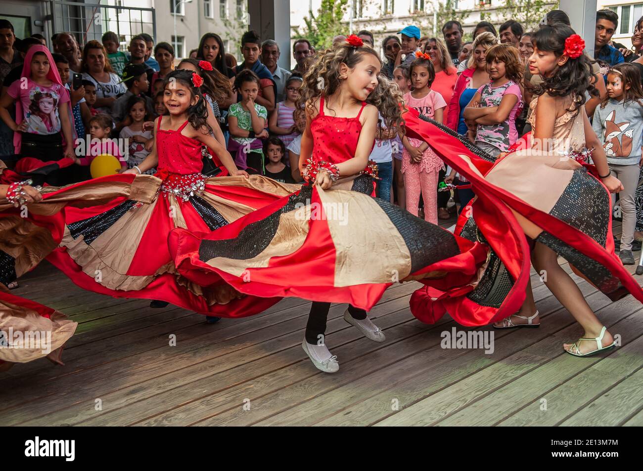 Brno, Czech Republic. 06-11-2016. Girls dancing with traditional ...