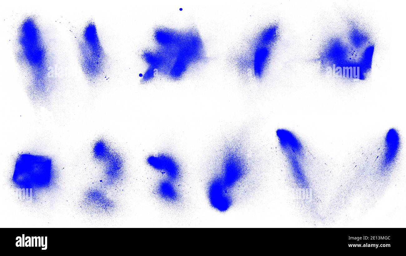 Abstract blue powder splash brushes isolated on white background Stock ...