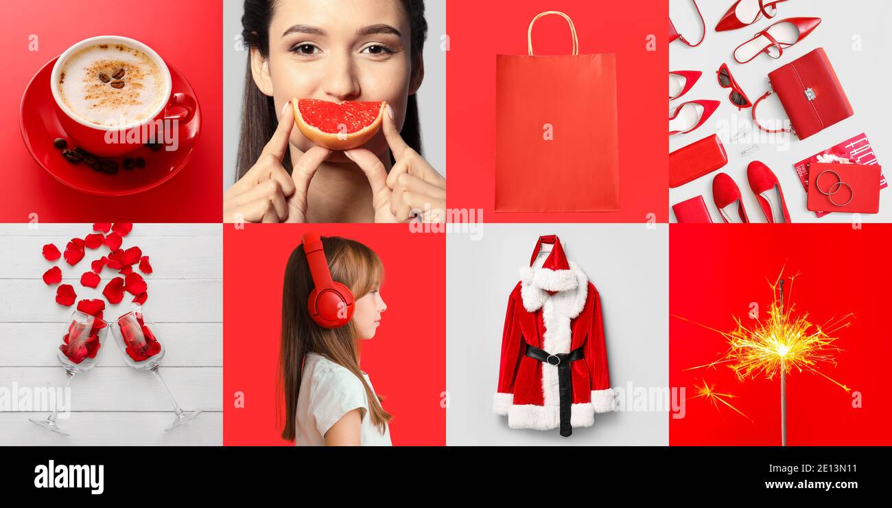 Beautiful collage of bright photos Stock Photo - Alamy