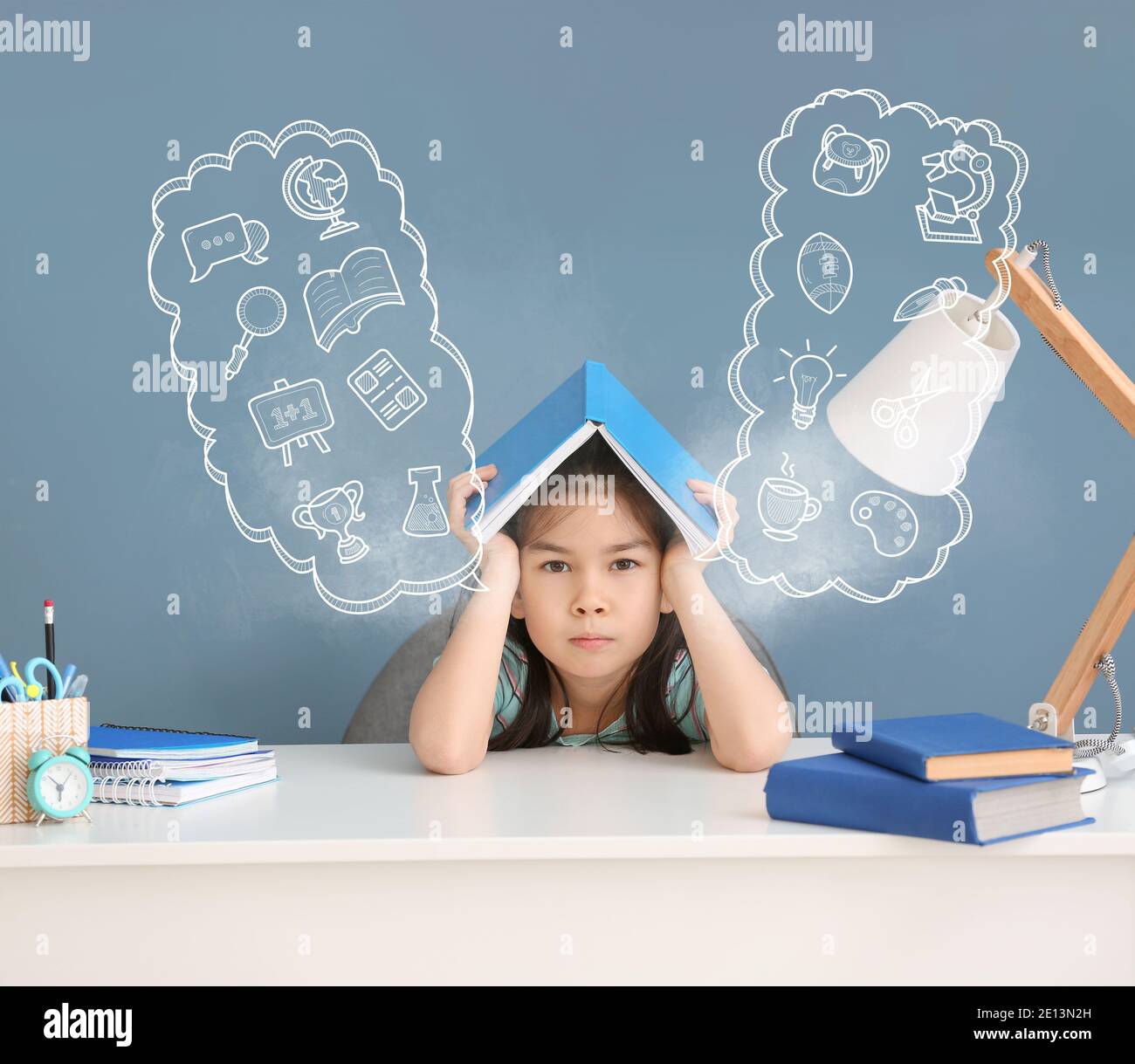 Children homework stressed hi-res stock photography and images - Alamy