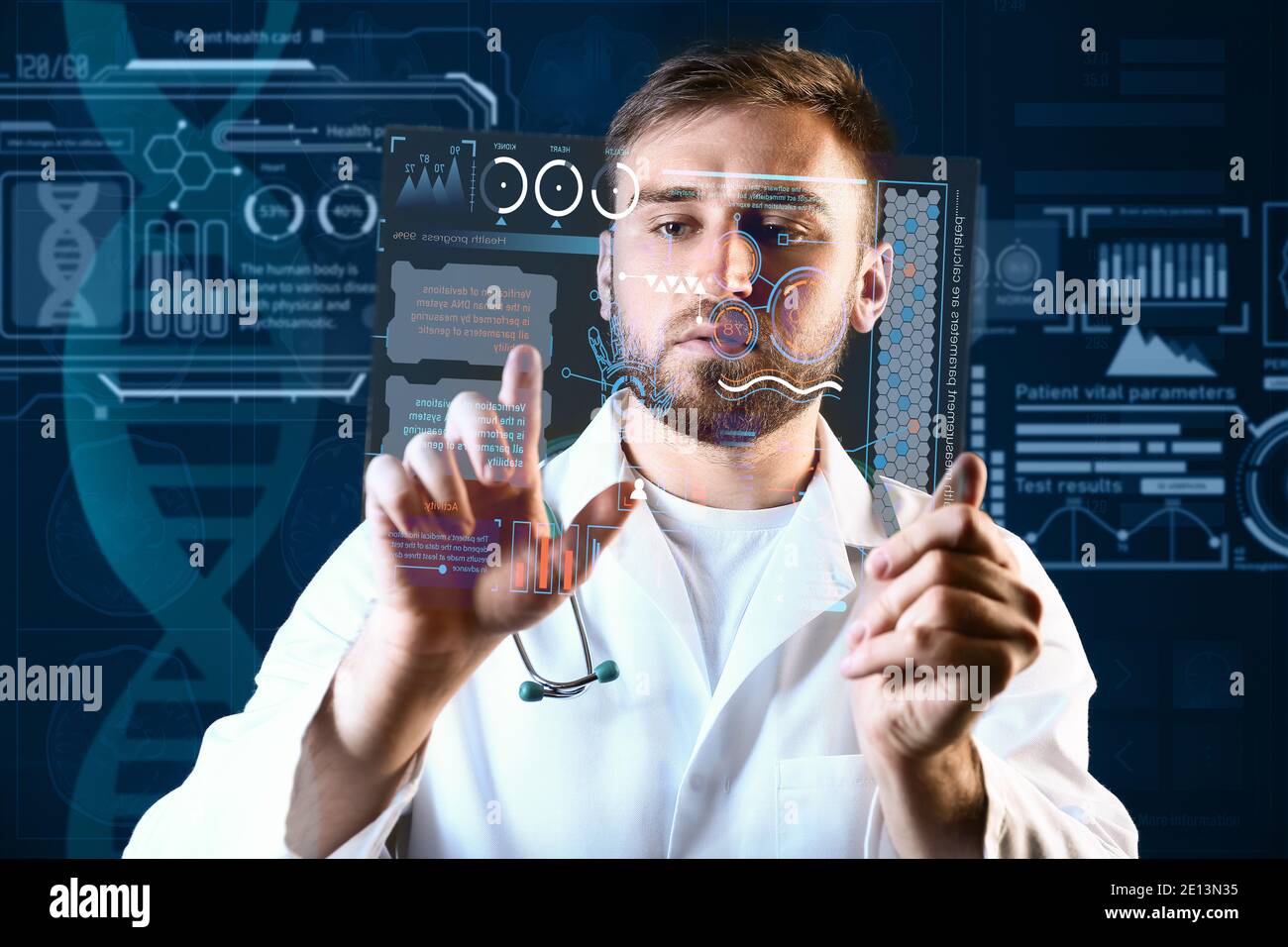 Black man laboratory computer screen hi-res stock photography and ...