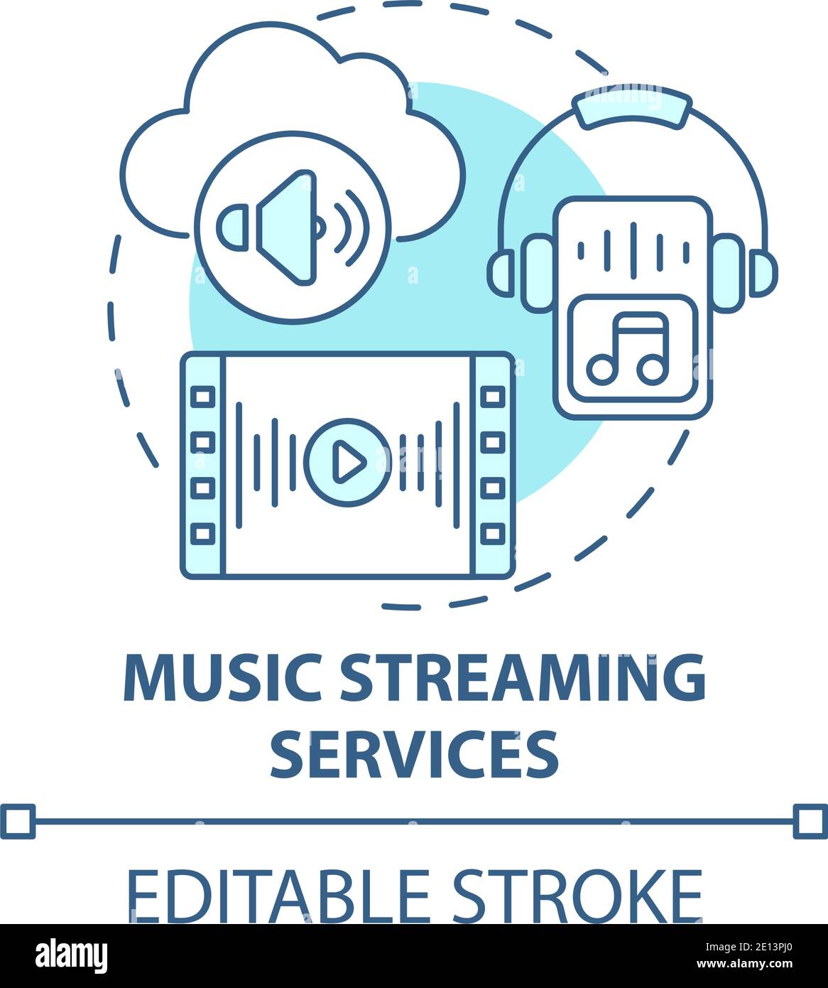Music streaming services concept icon Stock Vector Image & Art - Alamy