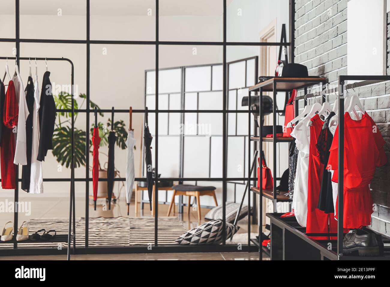Stylish interior of modern wardrobe Stock Photo - Alamy