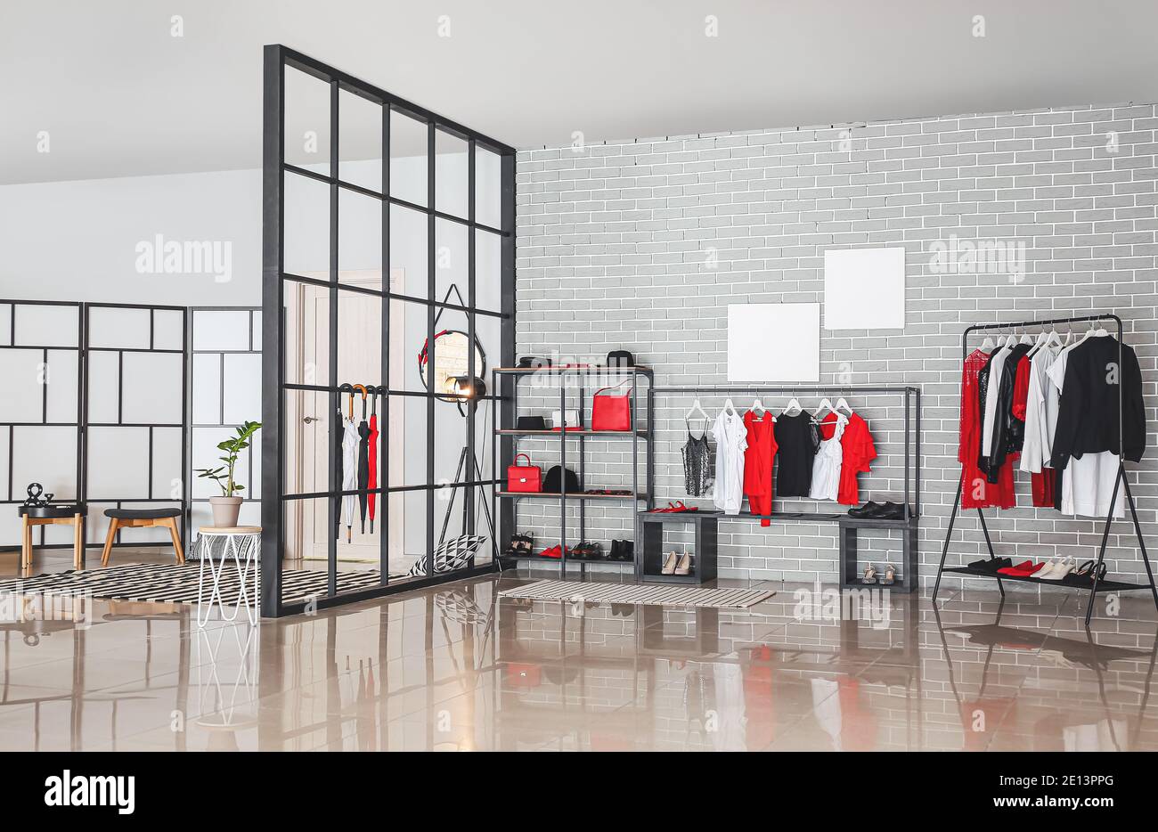 Stylish interior of modern wardrobe Stock Photo - Alamy