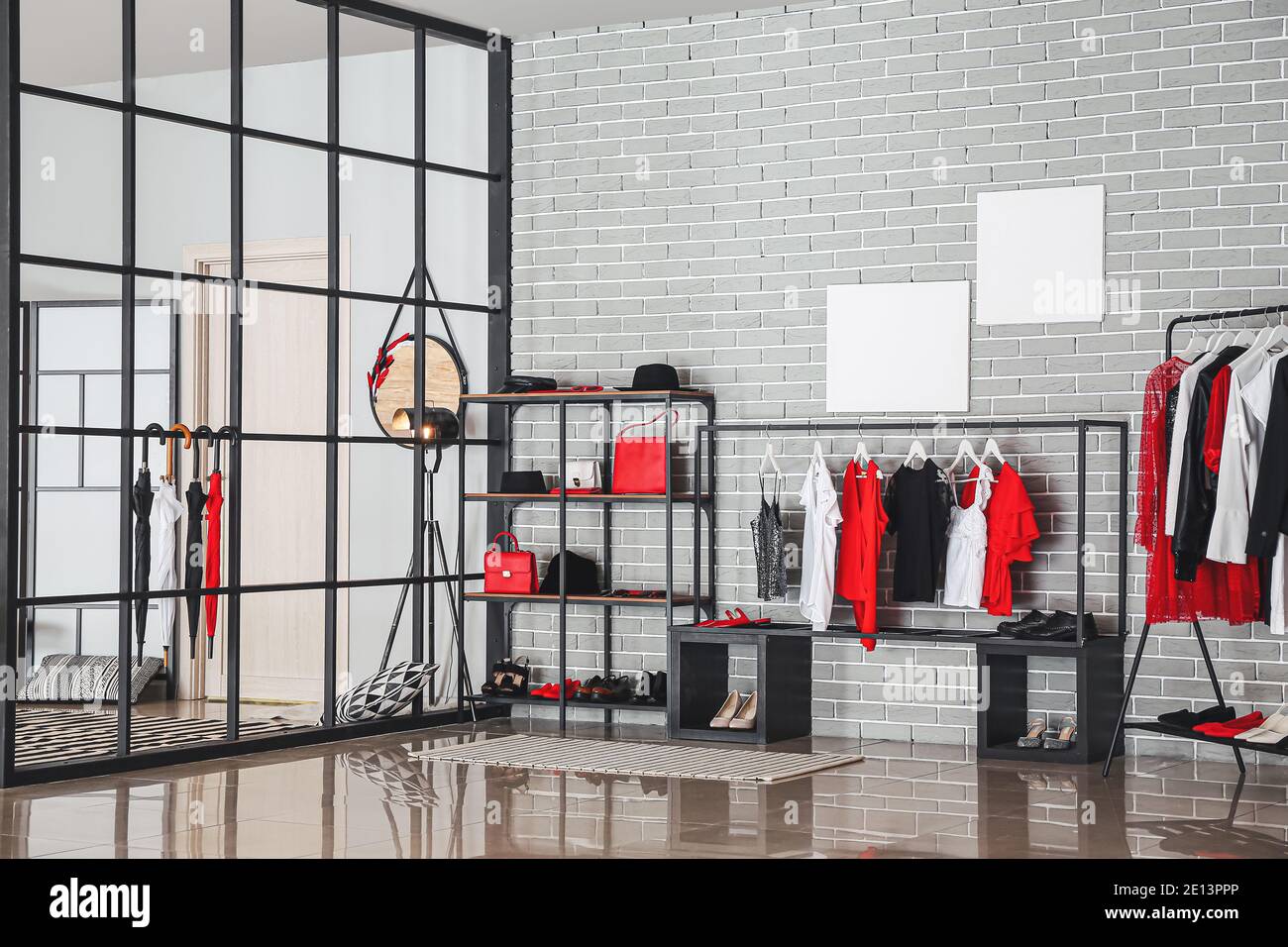Stylish interior of modern wardrobe Stock Photo - Alamy