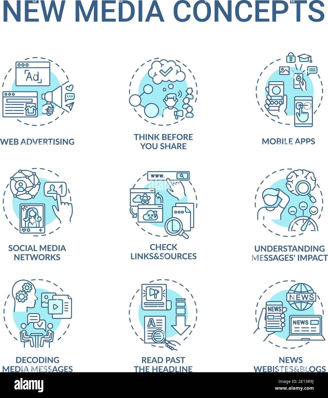 New media concept icons set Stock Vector Image & Art - Alamy